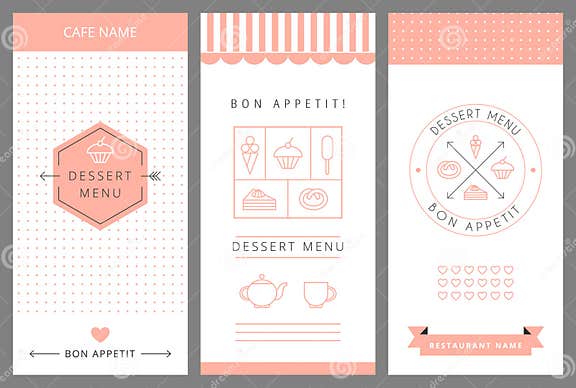 Dessert Menu Card Design Template. Stock Vector - Illustration of cake ...