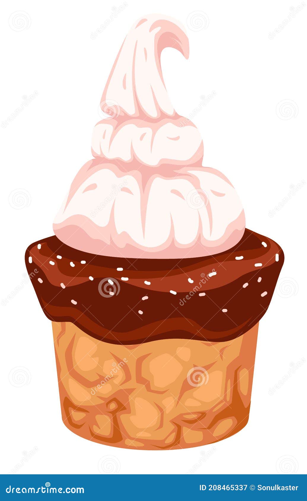 Dessert with Mousse and Chocolate on Cookie Vector Stock Vector ...