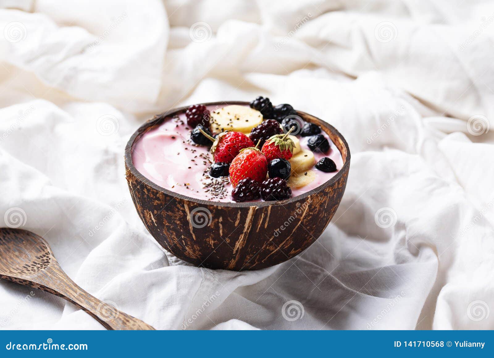 Dessert Nice Cream with Acai Berry Stock Photo - Image of fruit, yogurt ...