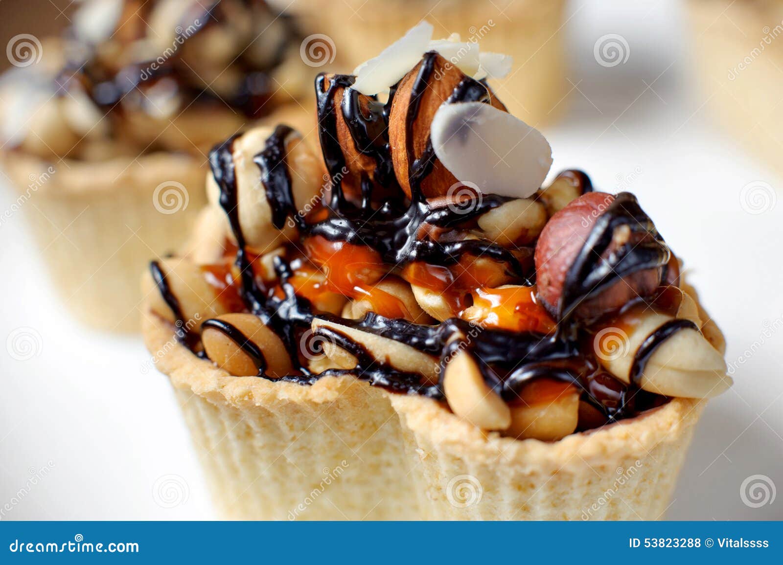 Dessert with nuts. stock photo. Image of tasty, dessert - 53823288