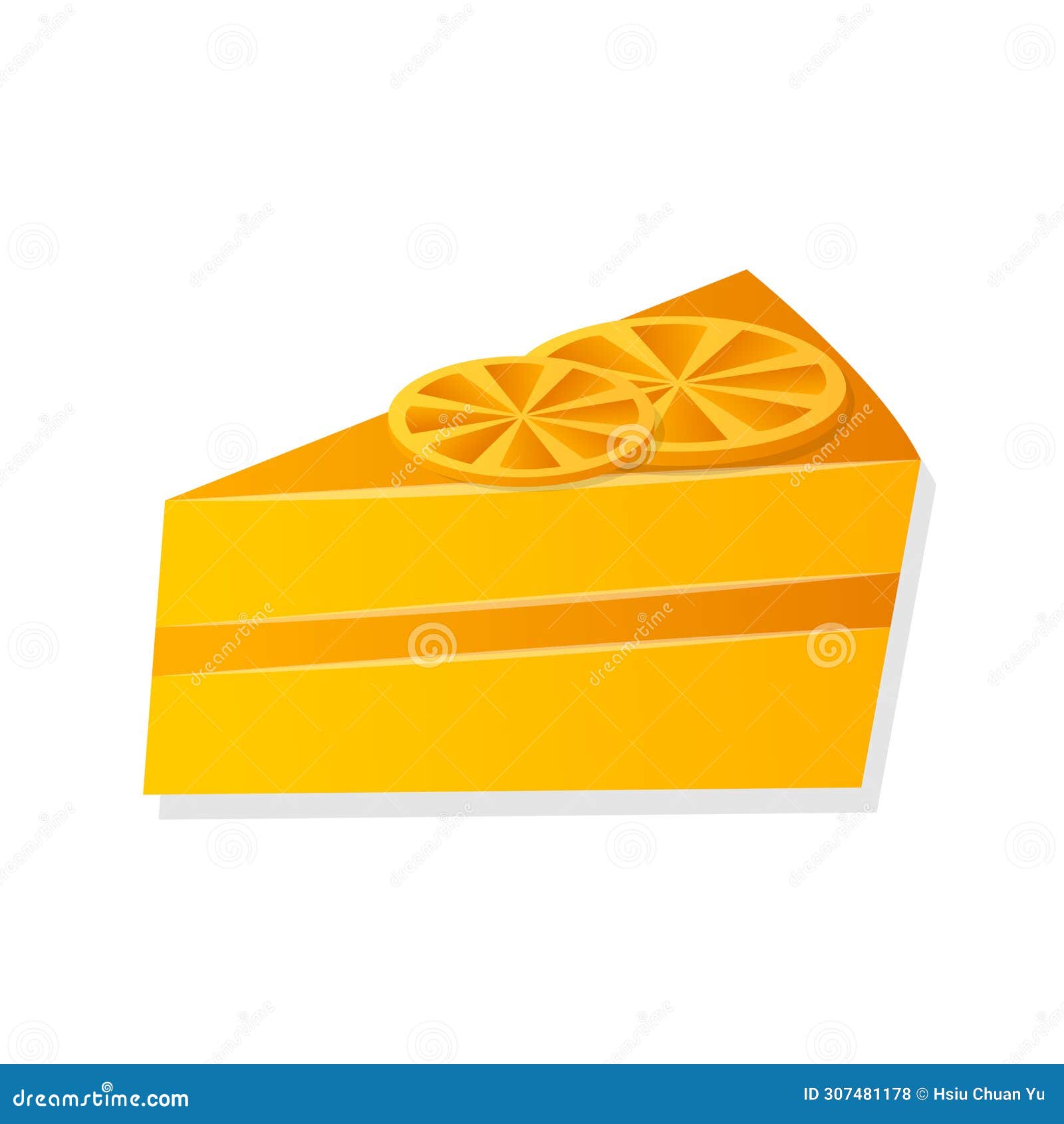Dessert Orange Cheese Cake Cartoon Illustration Stock Vector ...