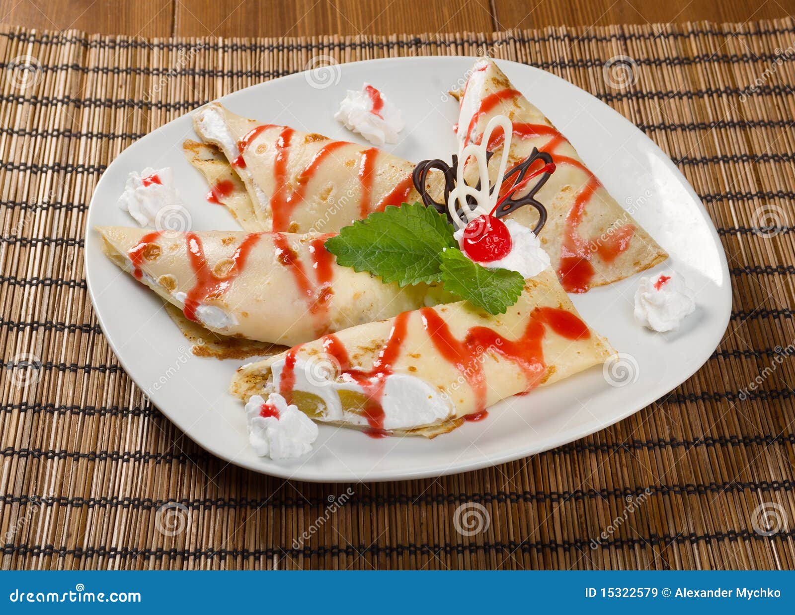 Dessert - Pancakes stock image. Image of piping, yellow - 15322579