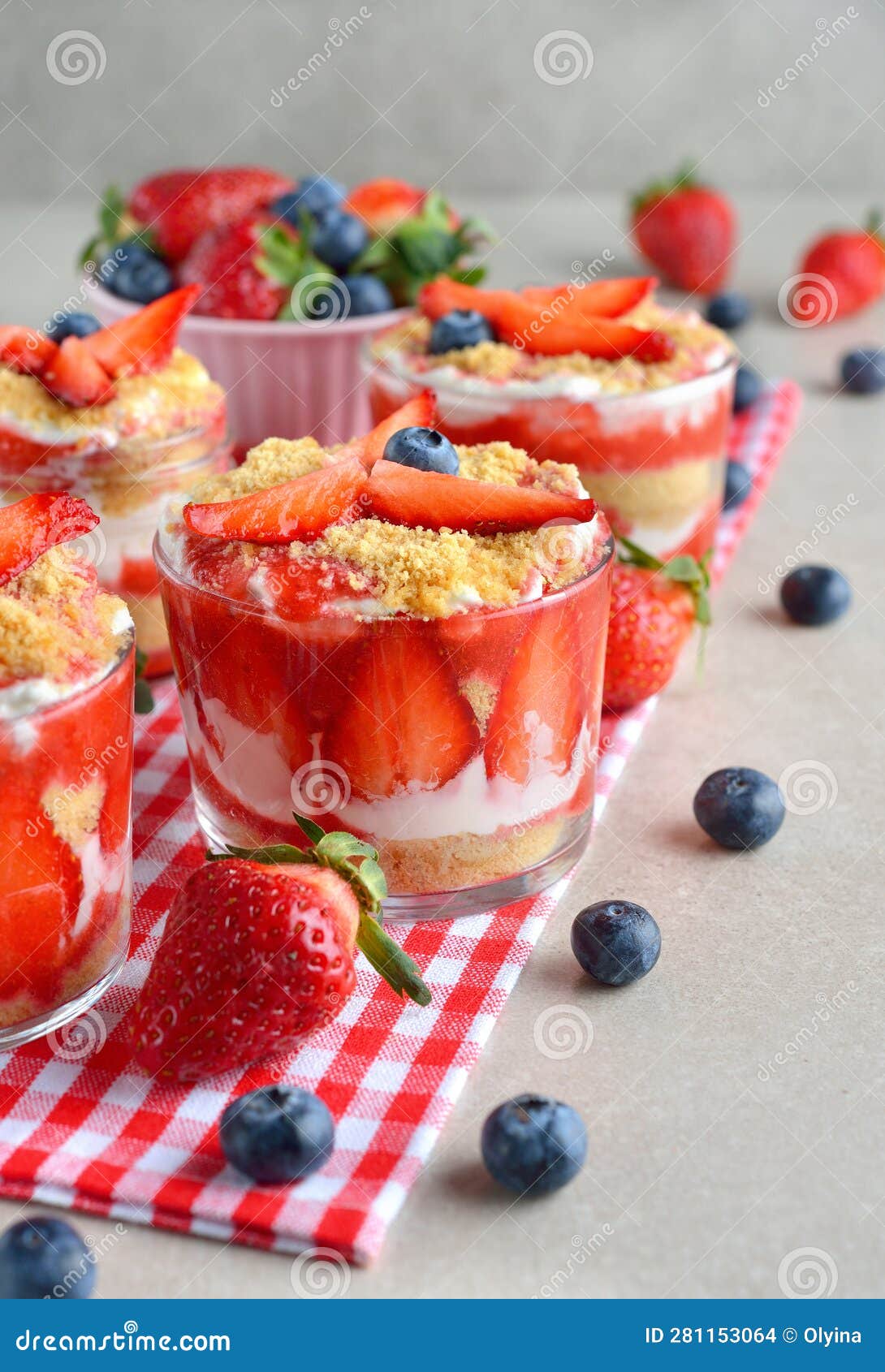 Dessert Parfait Strawberry Cheesecake Stock Photo - Image of dessert ...