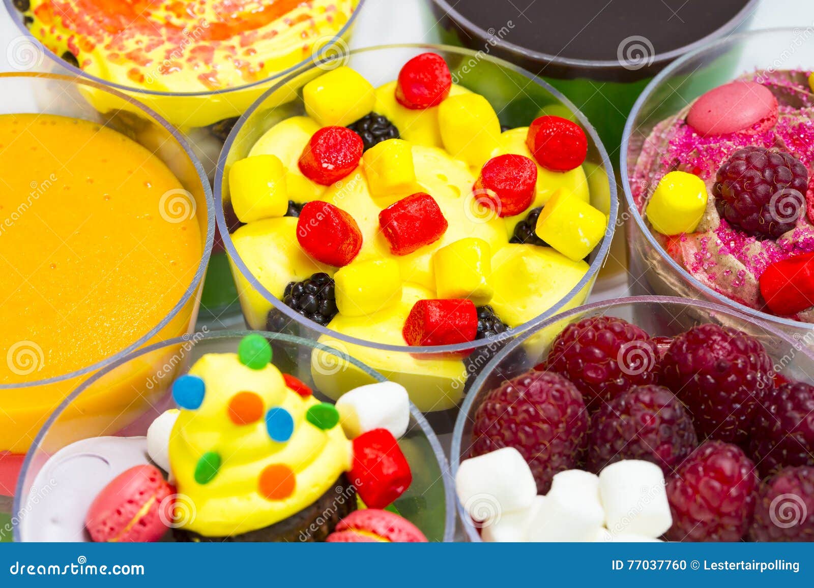 Dessert in plastic cups stock photo. Image of diet, dinner - 77037760