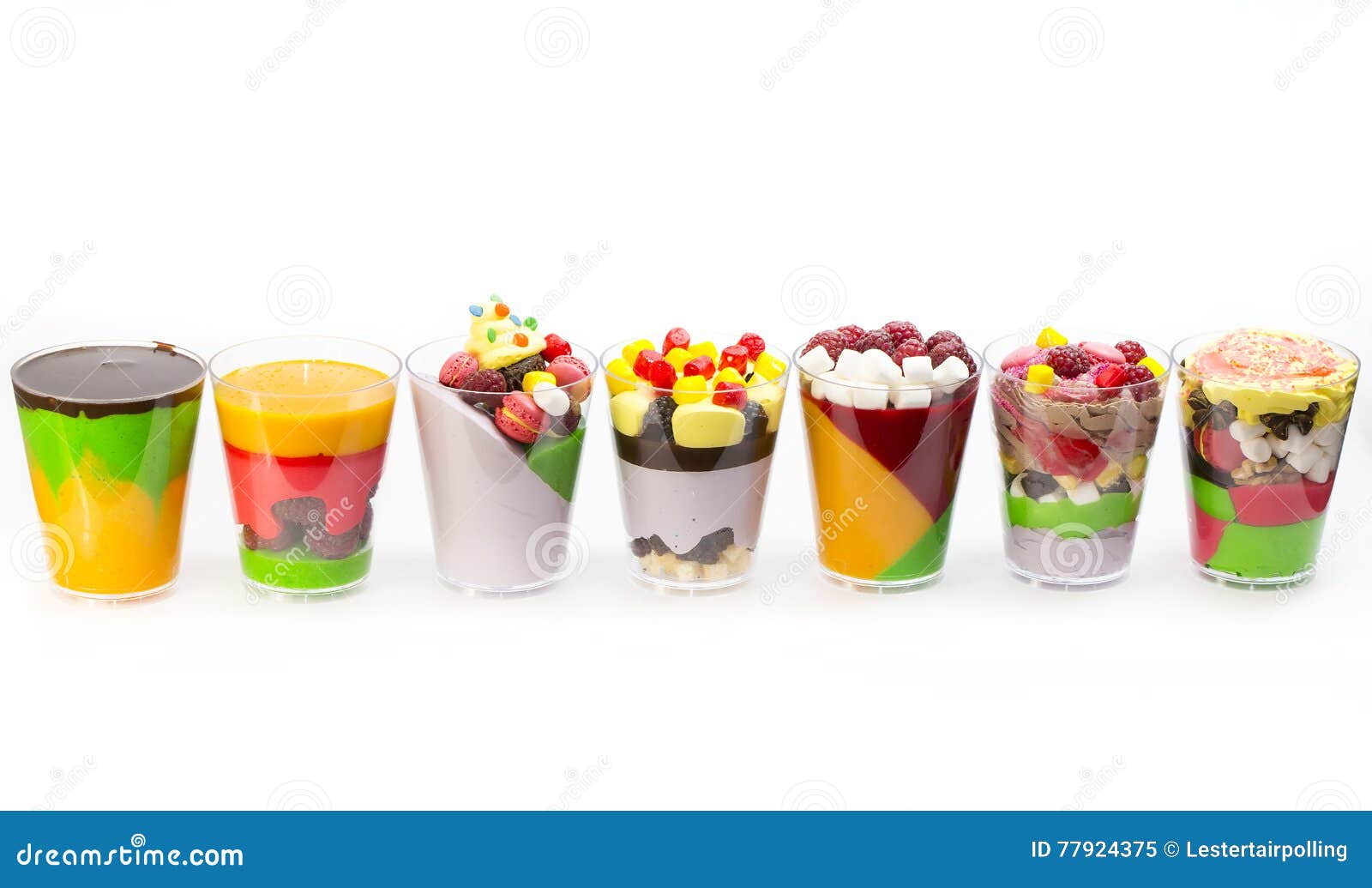 Dessert in plastic cups stock image. Image of chocolate - 77924375