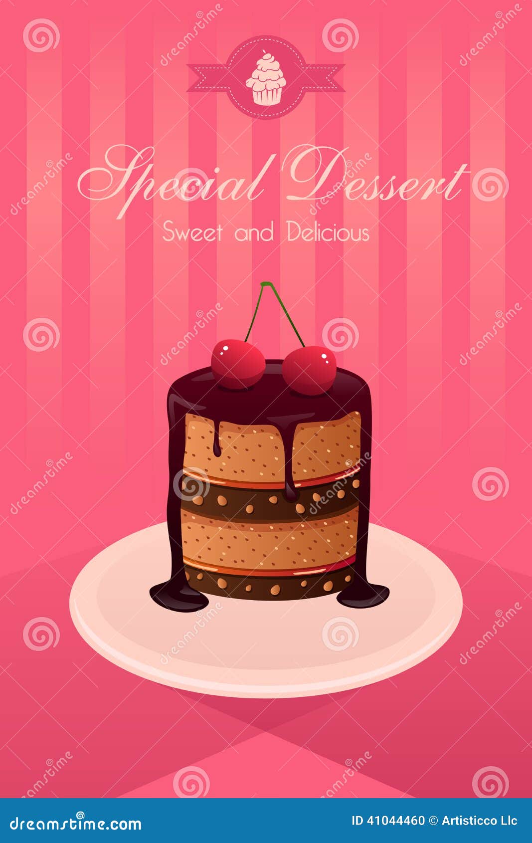 Dessert poster stock vector. Illustration of cupcake - 41044460