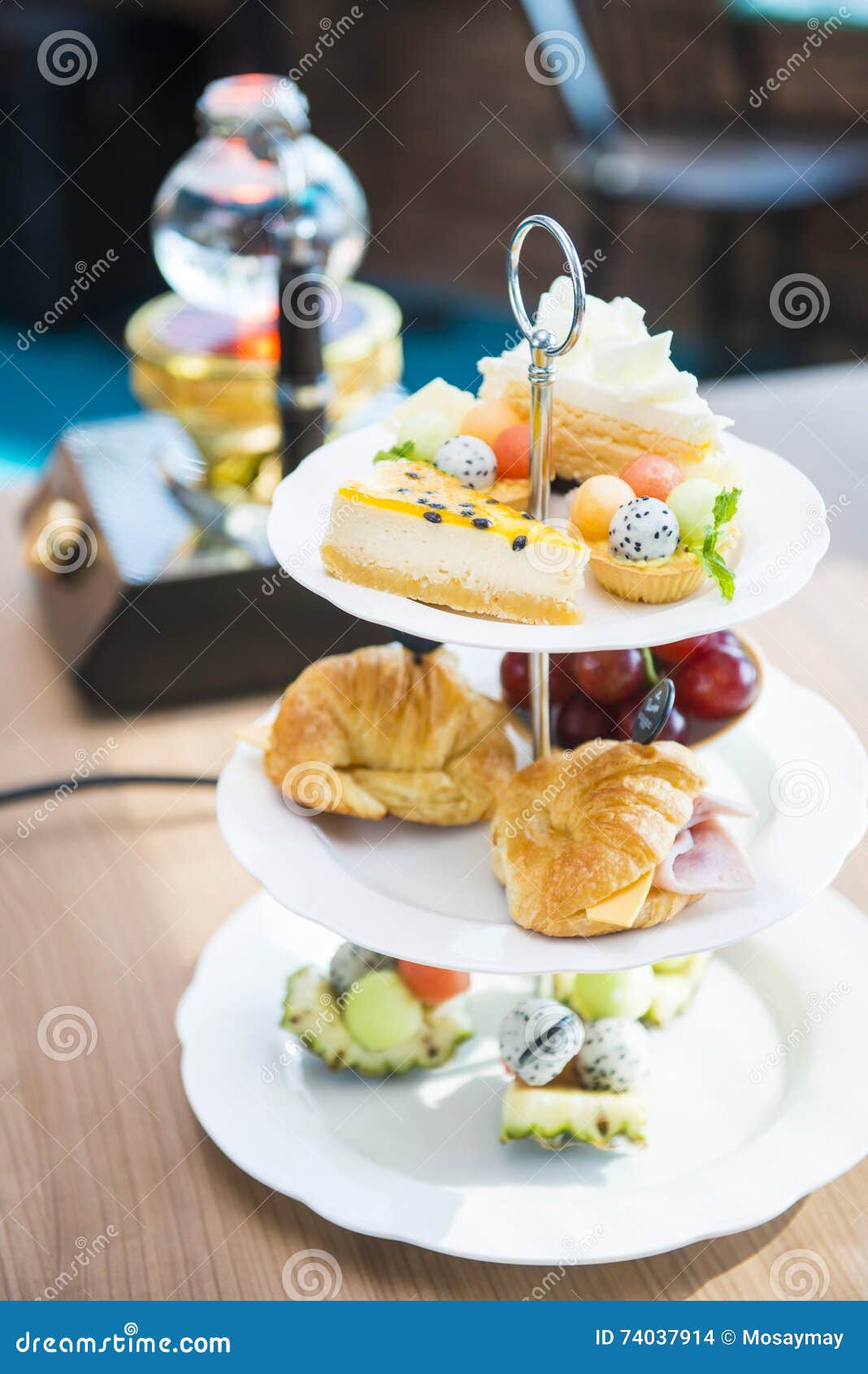 Dessert Set for Afternoon Tea Stock Photo - Image of delicious, tasty ...