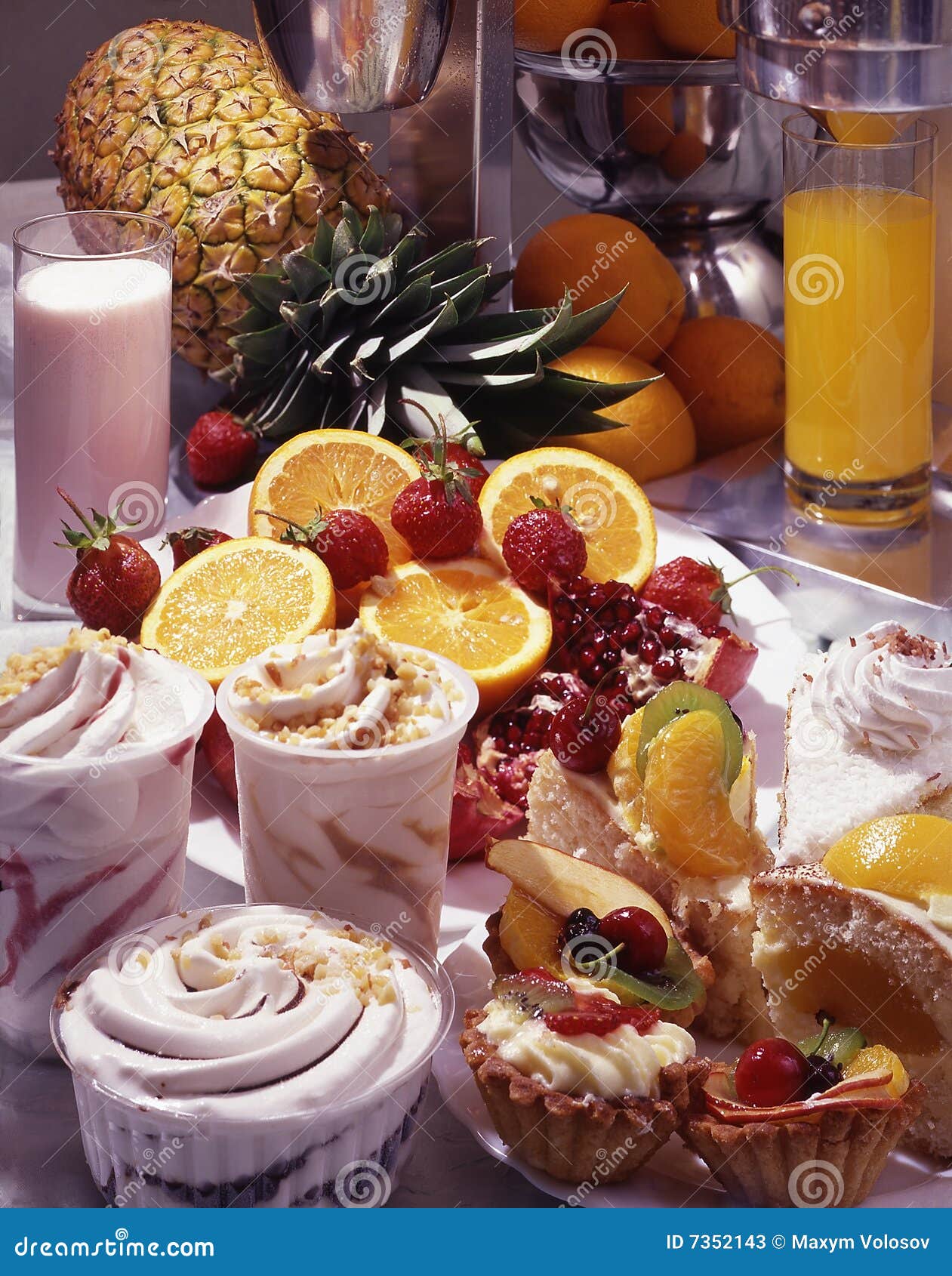 Dessert still life stock image. Image of pineapple, juice - 7352143