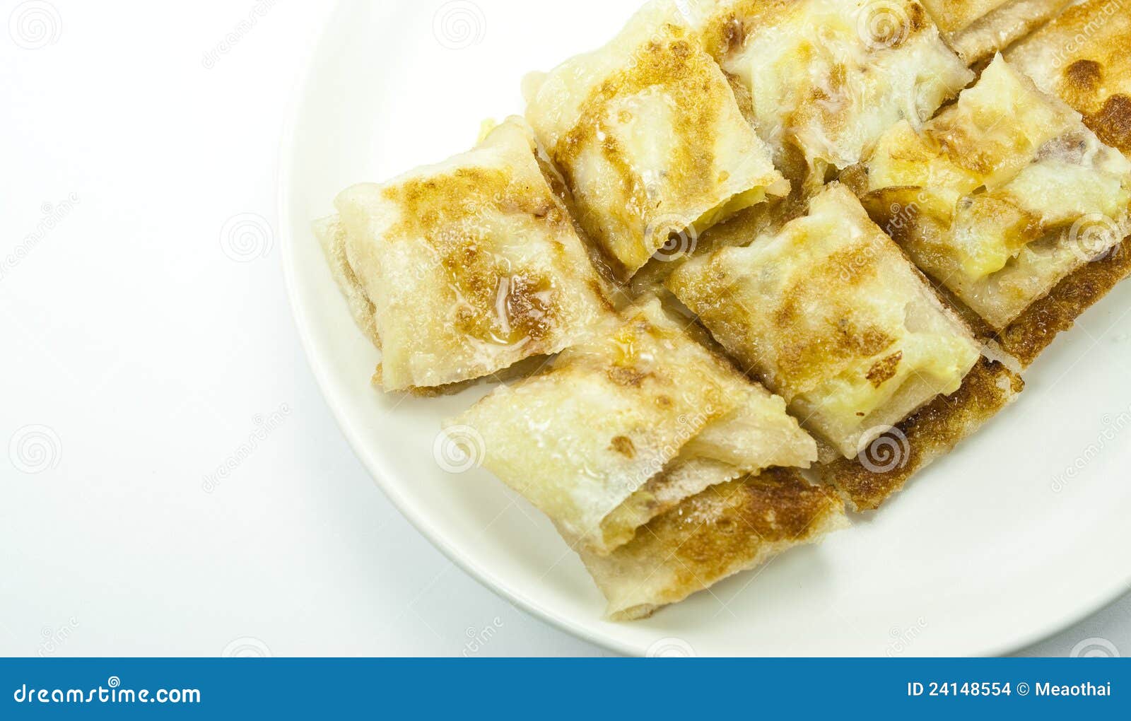 Fried Roti Topping With Condense Milk And Chocolate Power At The ...