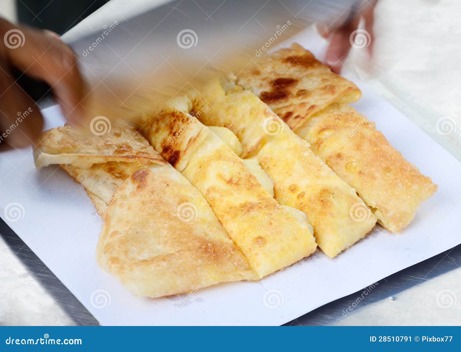 Dessert Style of Fried Roti with Banana in Thailand Stock Image - Image ...