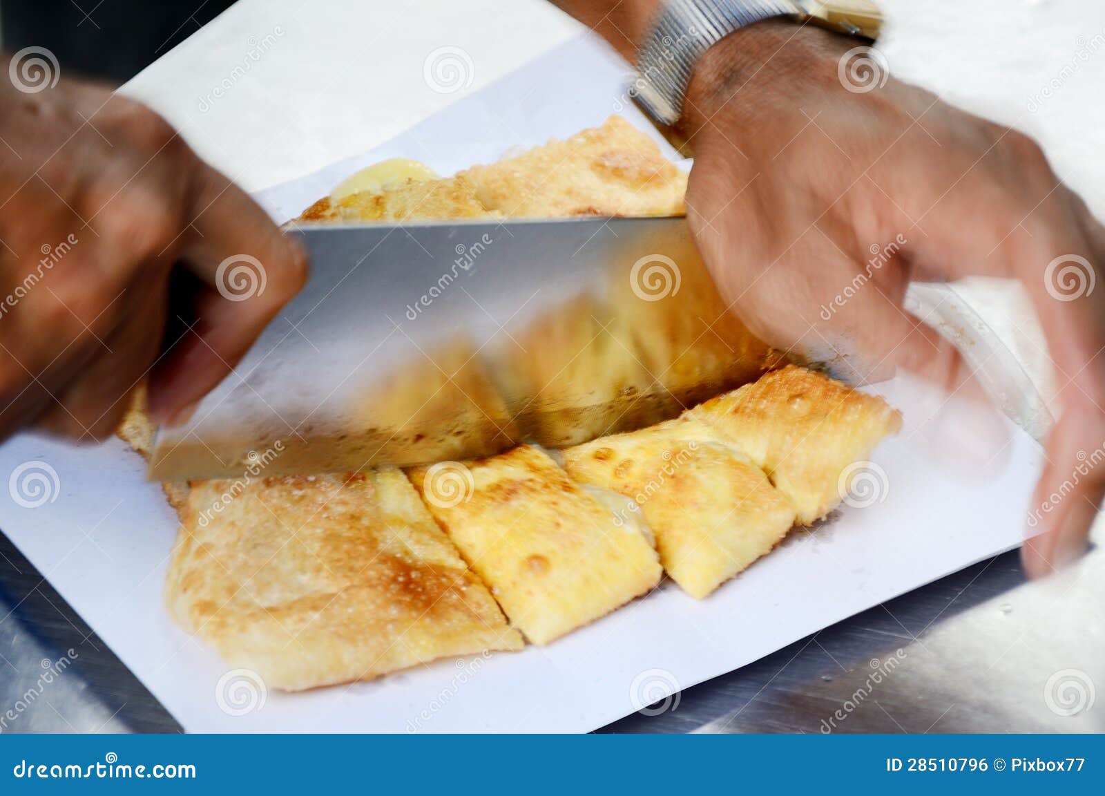 Dessert Style of Fried Roti with Banana in Thailand Stock Photo - Image ...