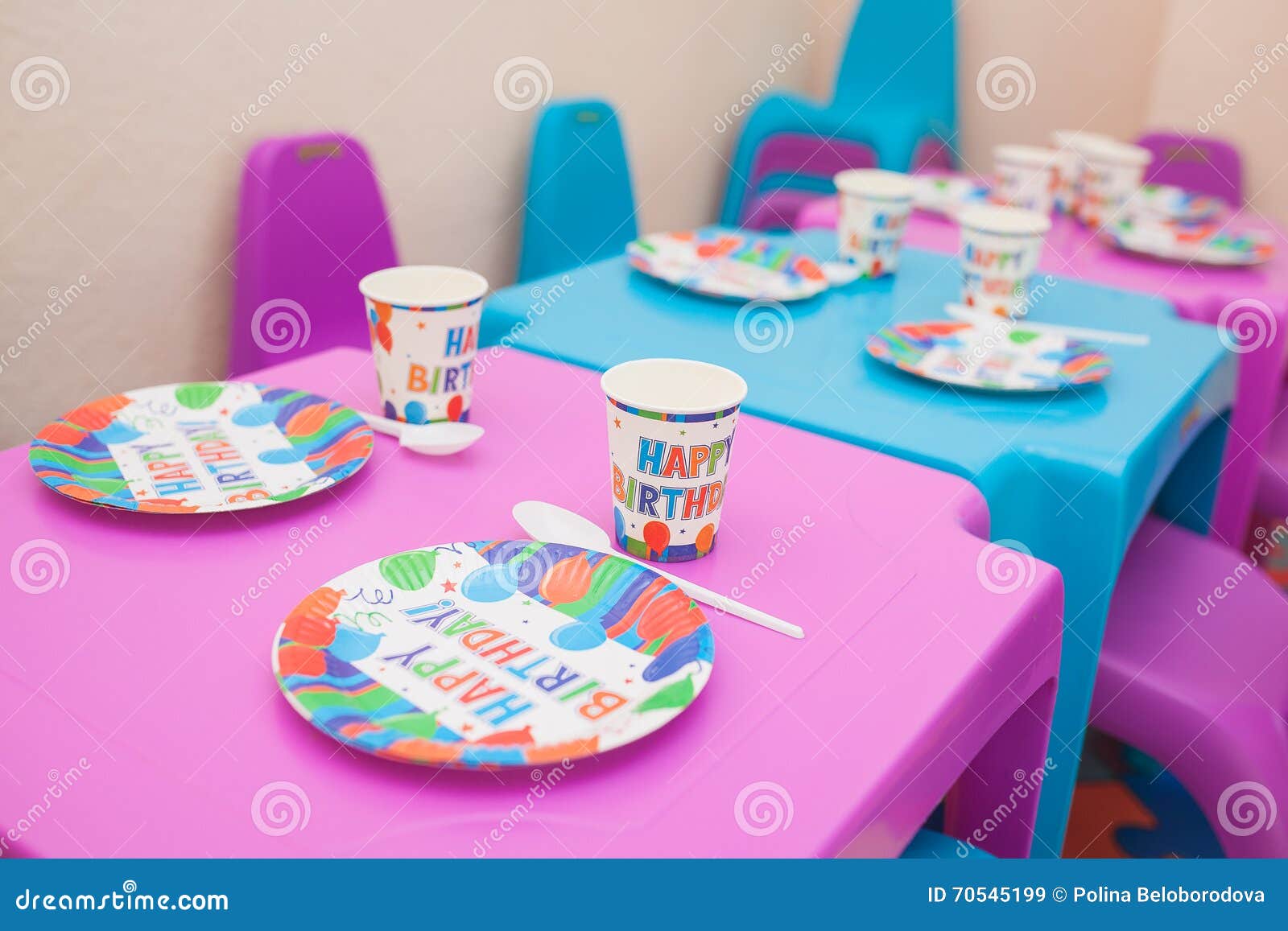 Dessert Table with Cake and Candy on a Children S Birthday Stock Image ...