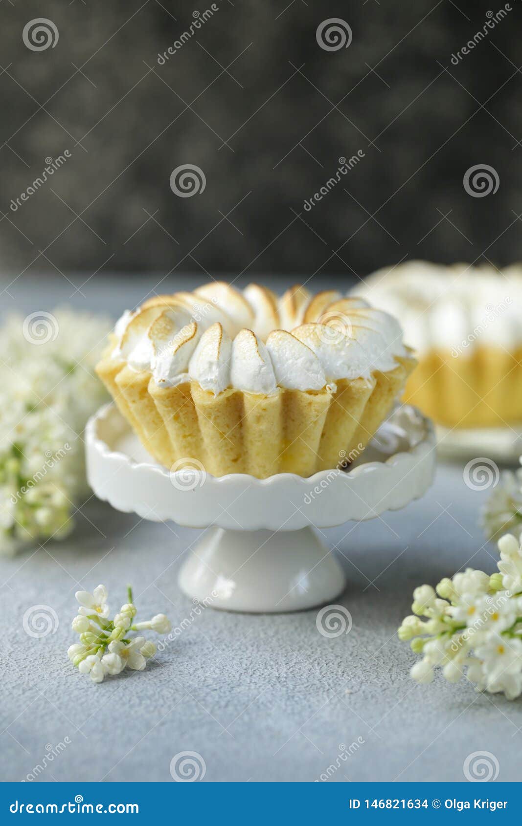 Tartlets with lemon cream stock photo. Image of meringue - 146821634