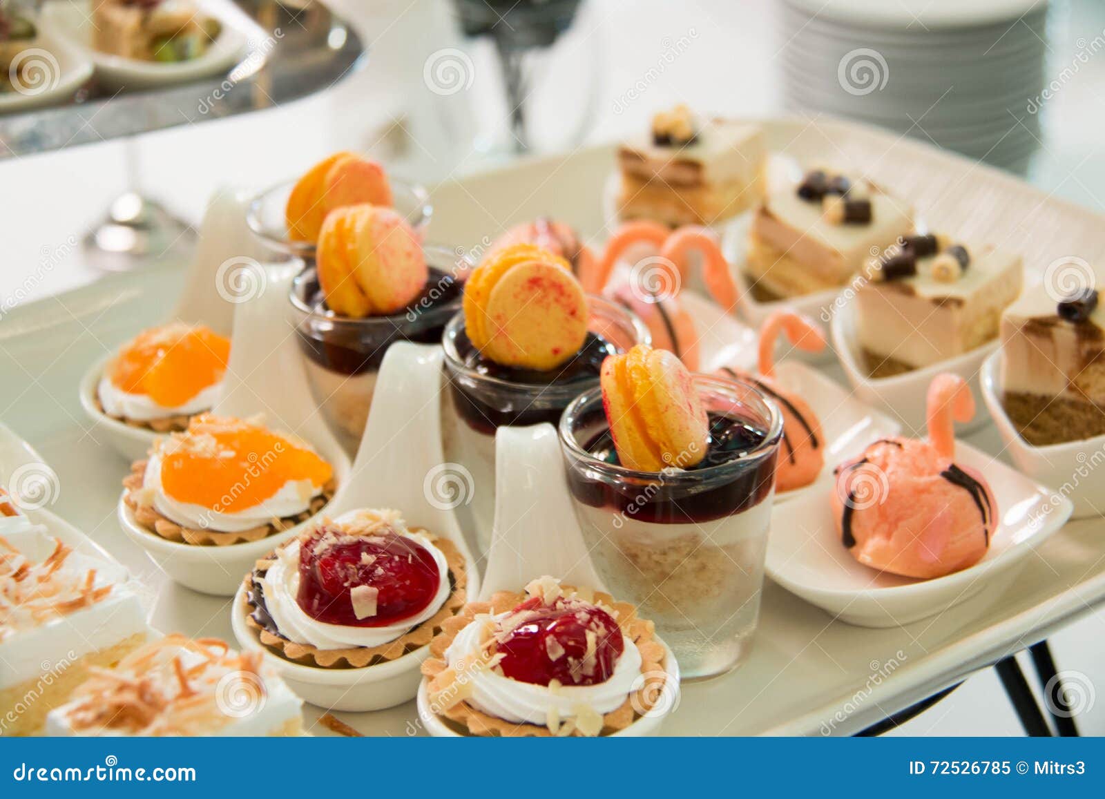 Dessert on Tray assorted stock image. Image of tasty - 72526785