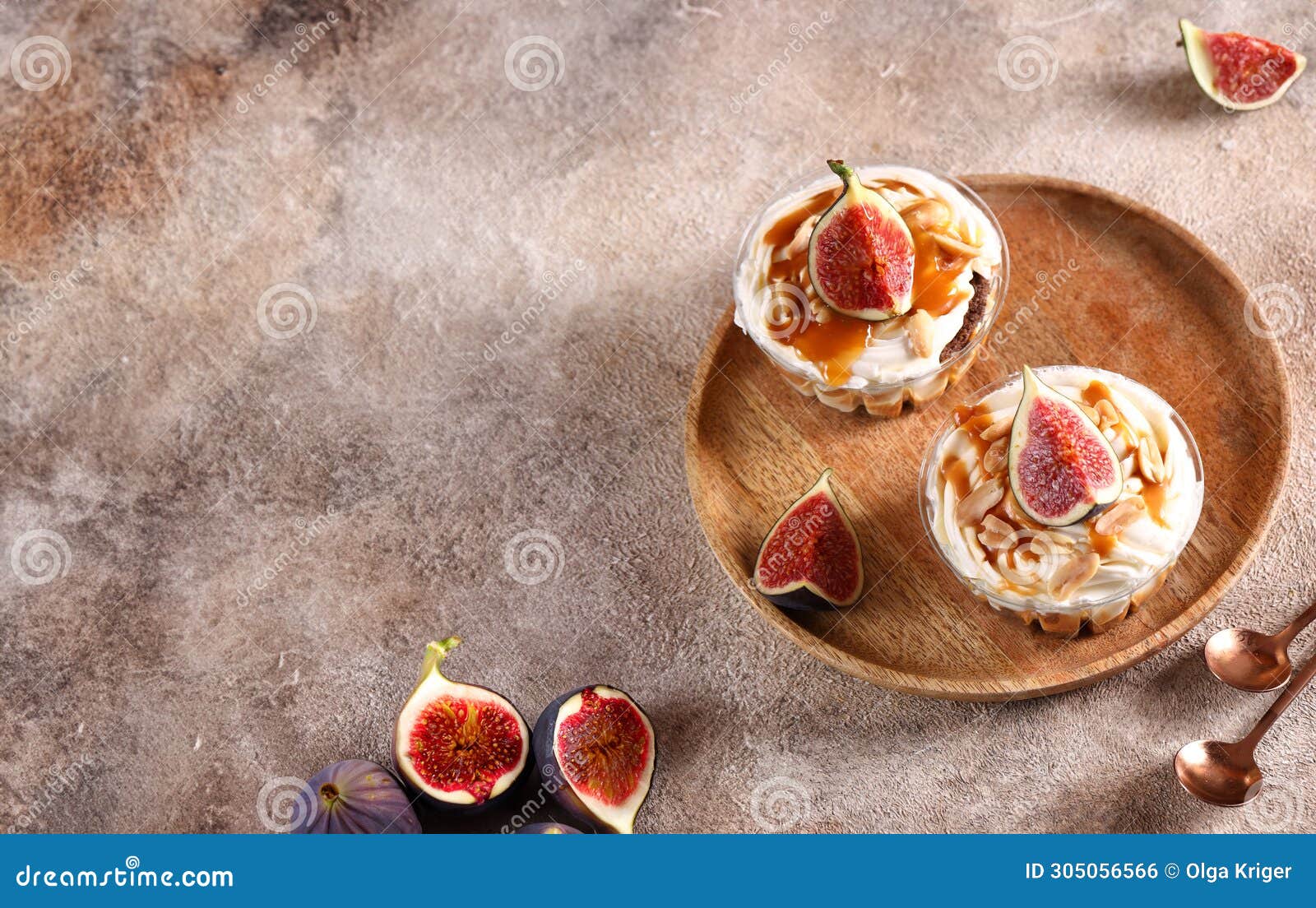 Dessert Trifle with Caramel Syrup Stock Photo - Image of brown ...