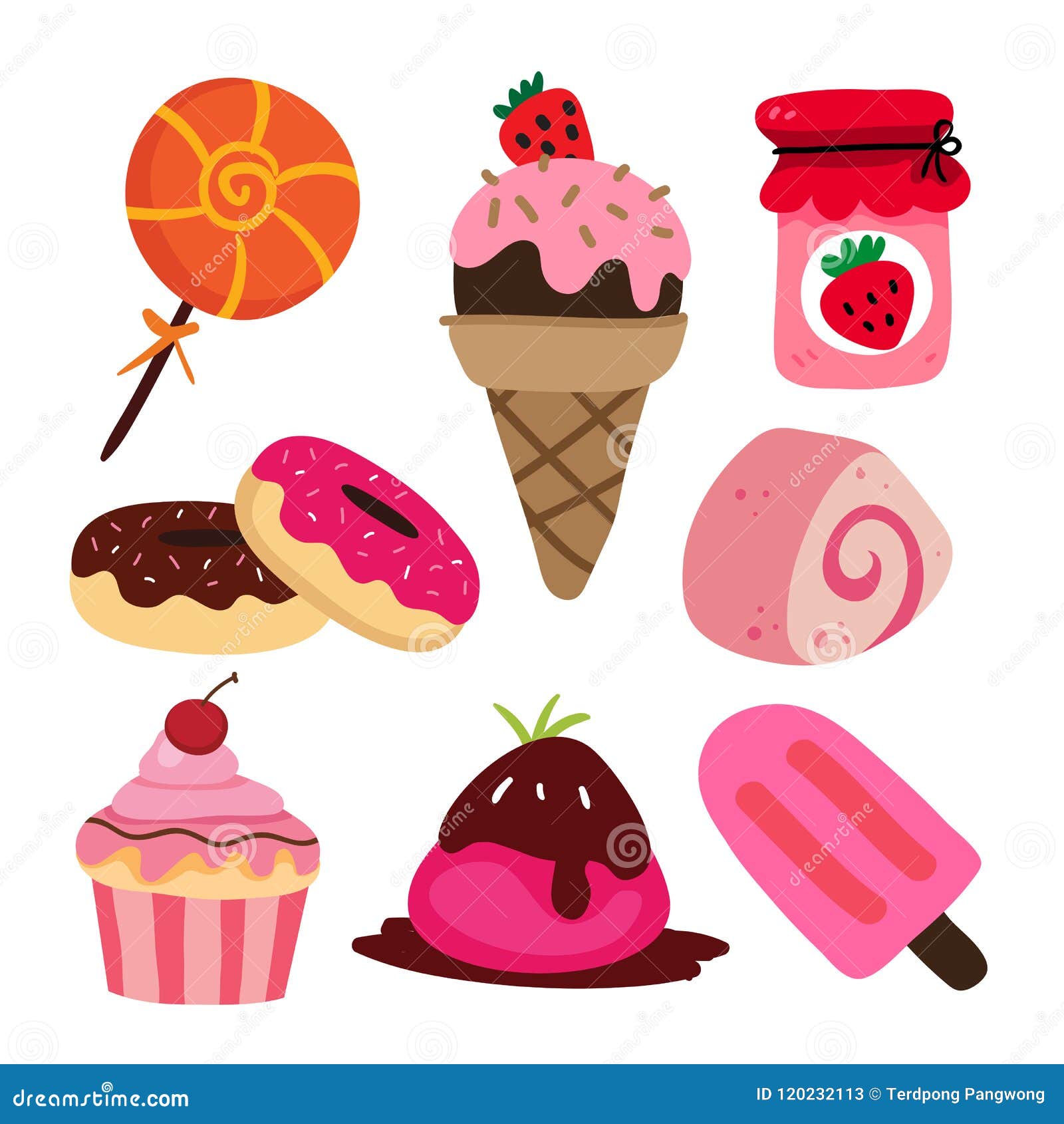 Dessert Vector Collection Design Stock Illustration - Illustration of ...
