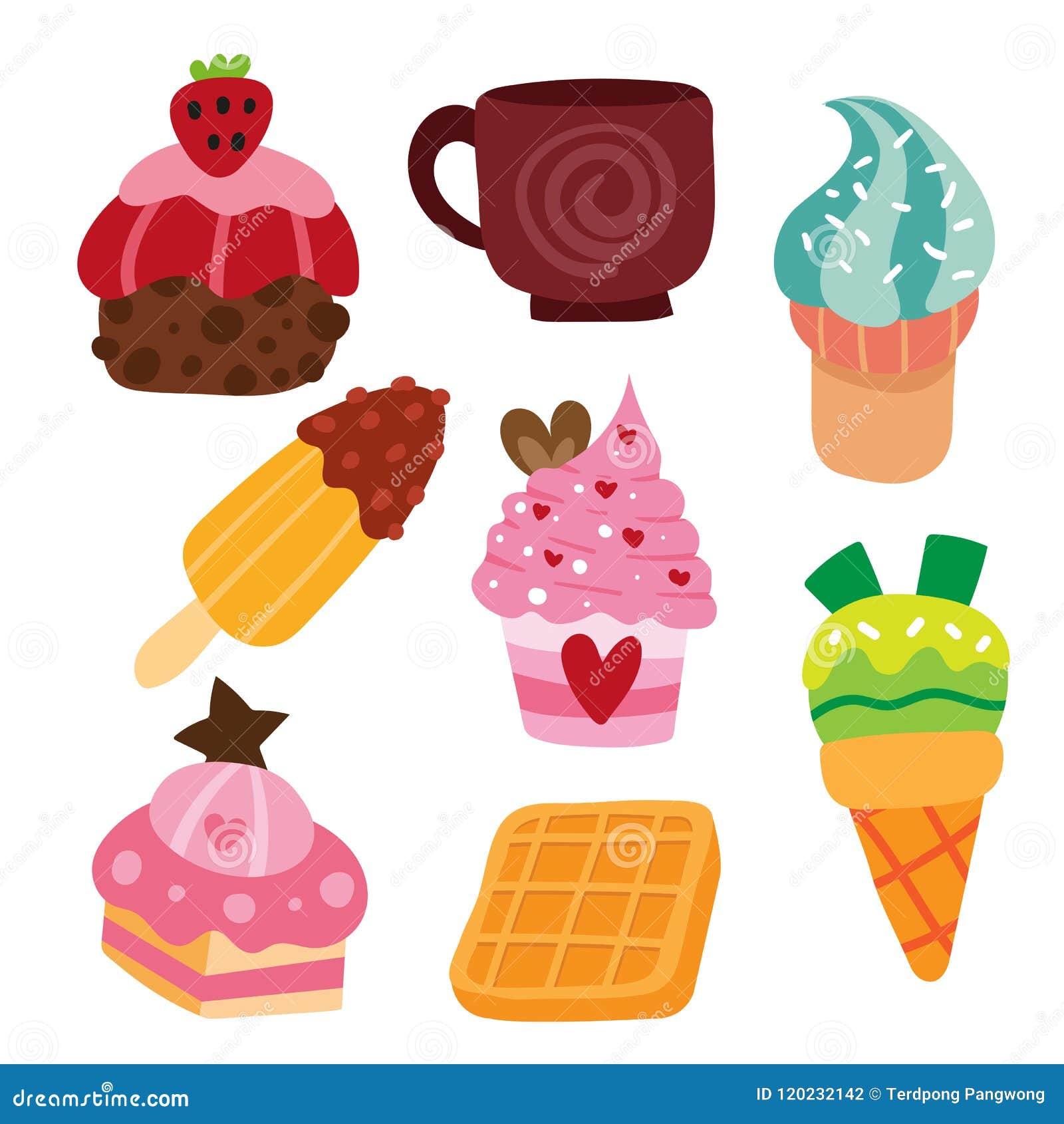 Dessert Vector Collection Design Stock Illustration - Illustration of ...
