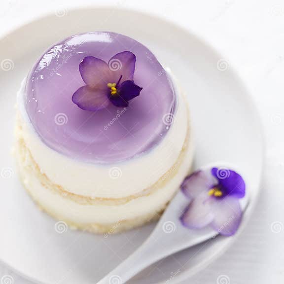 Dessert with violet stock image. Image of breakfast, candy - 14227201