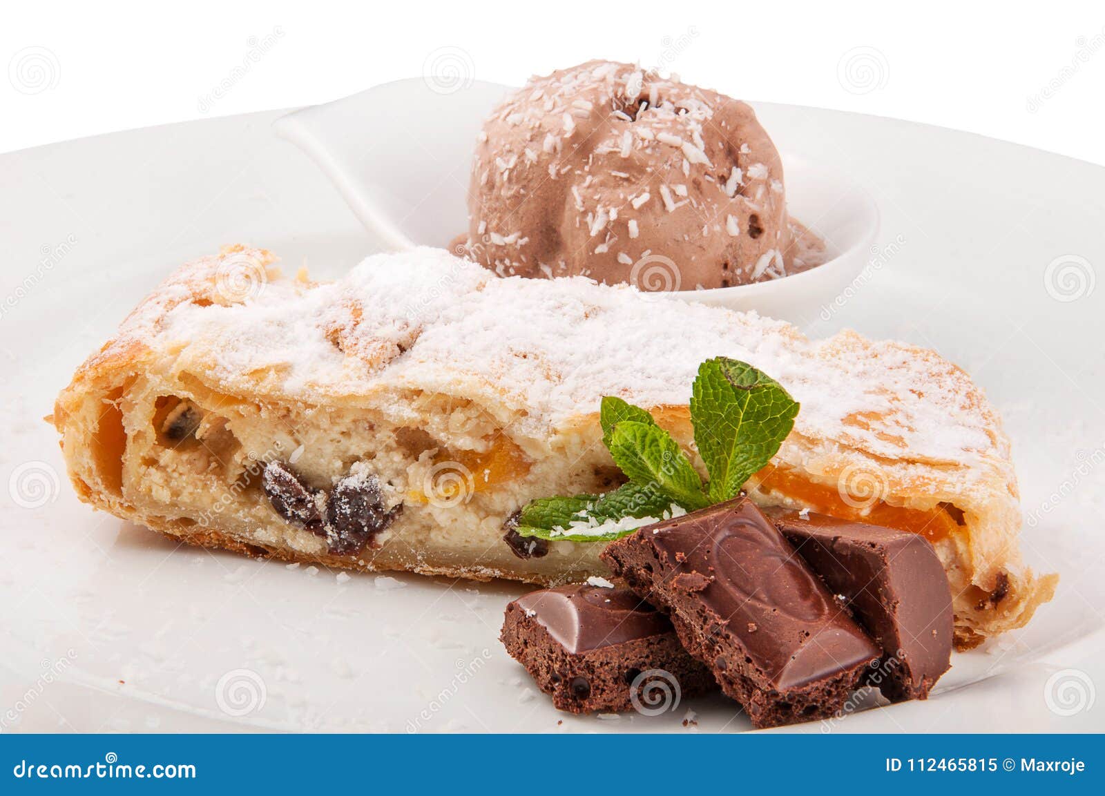 Dessert on a White Background Stock Image - Image of healthy, cream ...