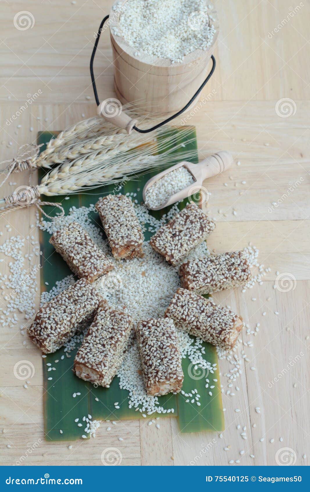 Desserts Sesame and Sesame Seeds is Delicious. Stock Image - Image of ...