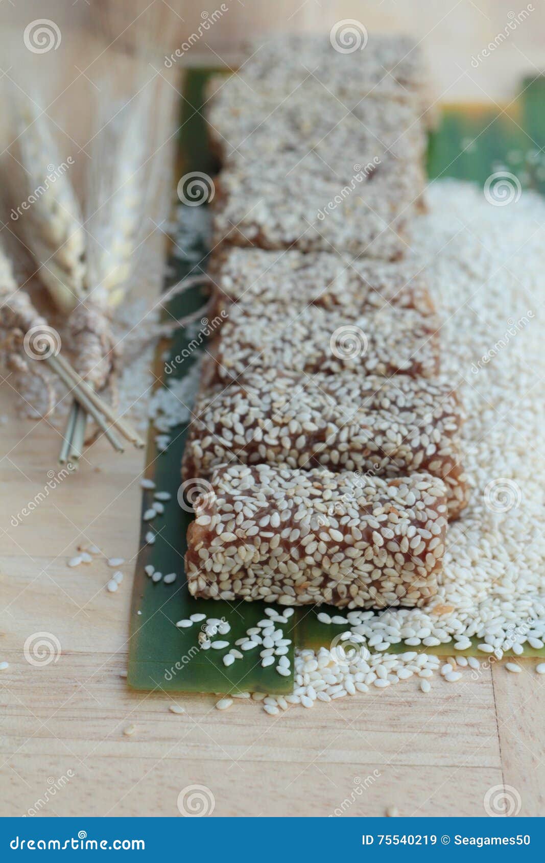 Desserts Sesame and Sesame Seeds is Delicious. Stock Image - Image of ...