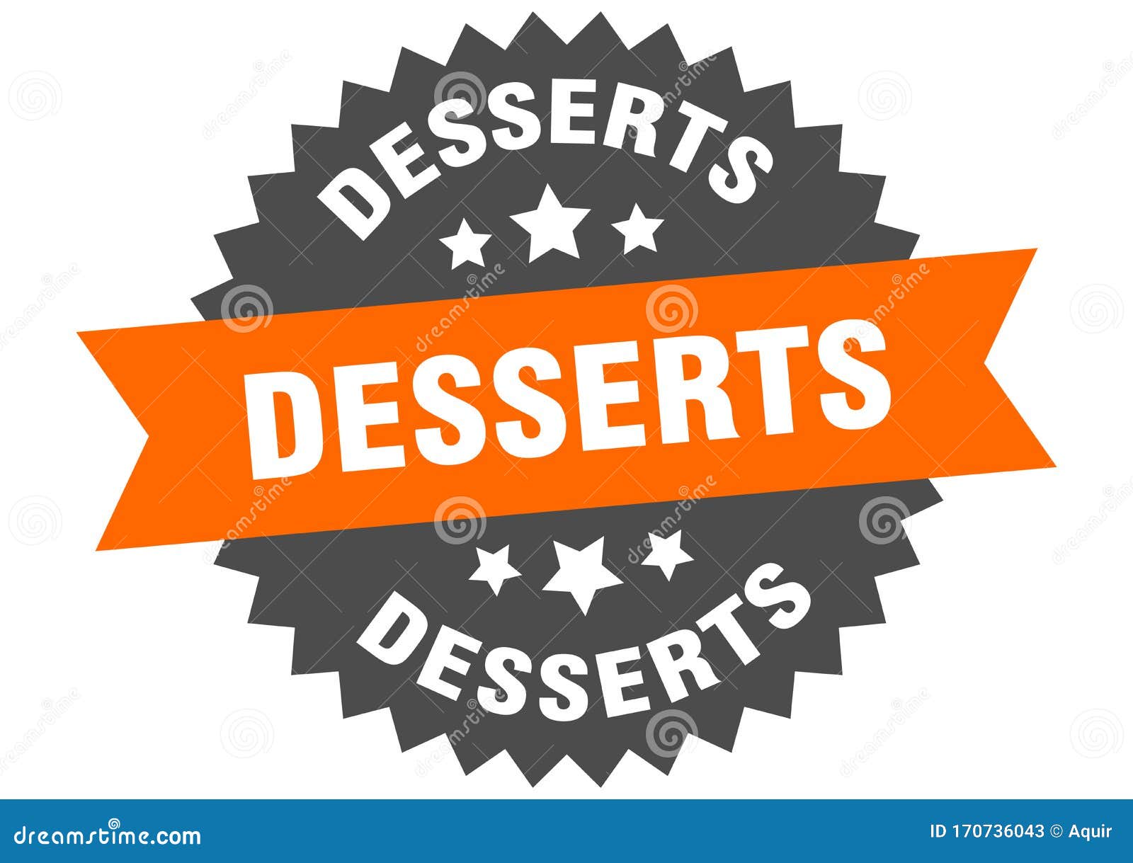 Desserts Sign. Desserts Circular Band Label. Desserts Sticker Stock ...
