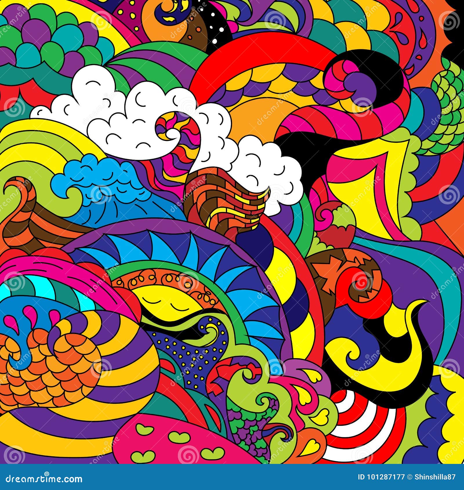 Dessin Abstrait Sur Un Thème Gratuit Illustration de Vecteur ...