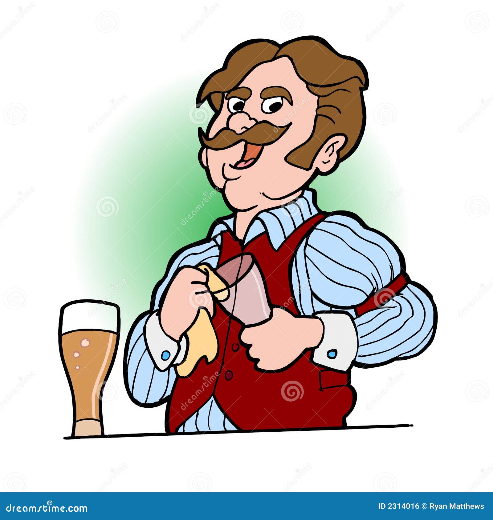 Dessin animé 02 de barman illustration de vecteur. Illustration du vert ...