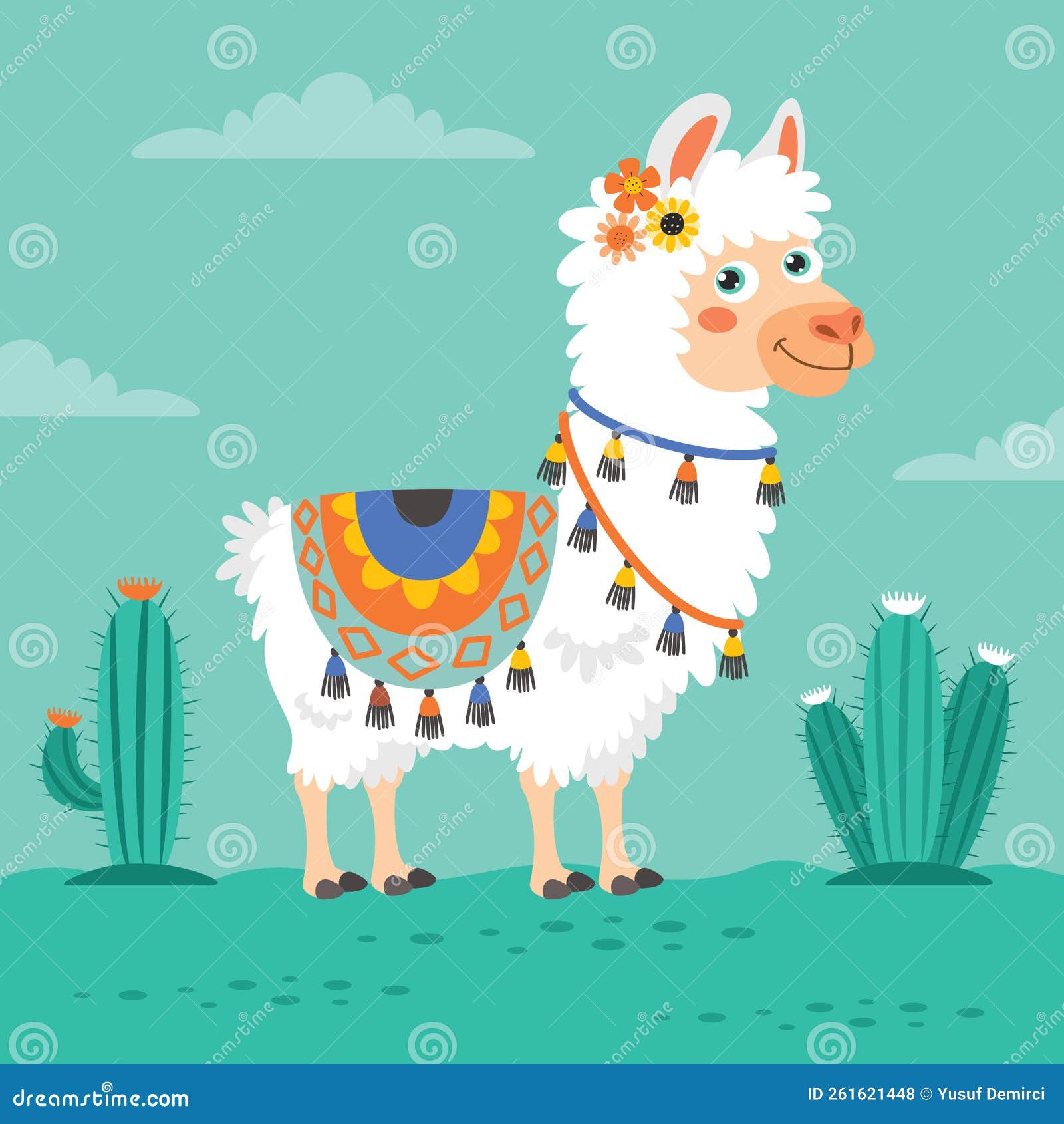 Dessin animé d'un lama illustration stock. Illustration of vecteur ...