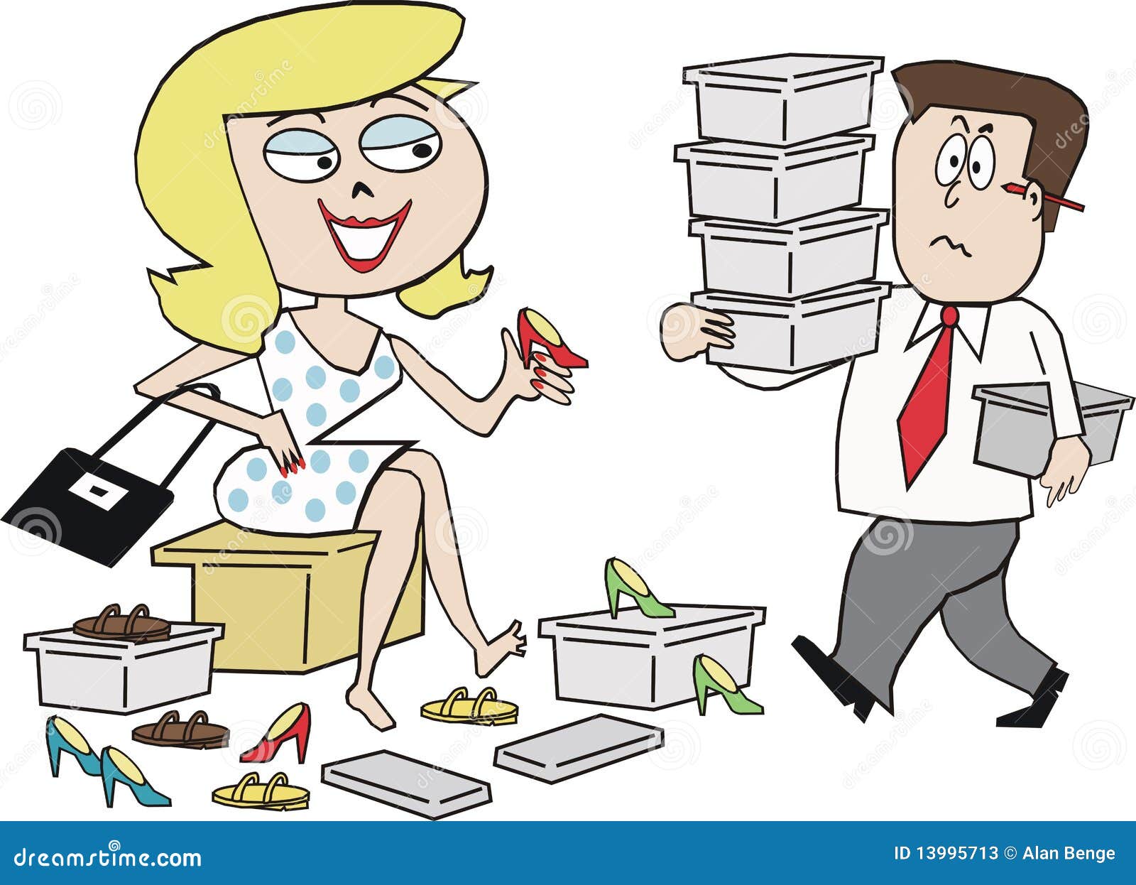 Dessin Animé De Cliente De Femme Illustration Stock - Illustration du ...