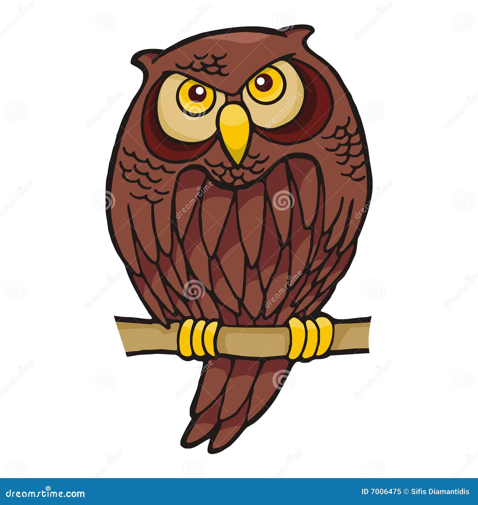 Dessin animé de hibou illustration de vecteur. Illustration du hibou ...