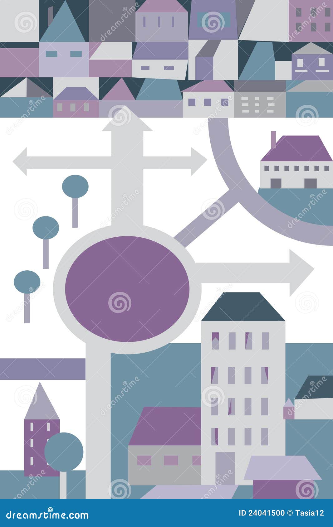 Dessin Animé De Plan De Ville Illustration de Vecteur - Illustration du ...