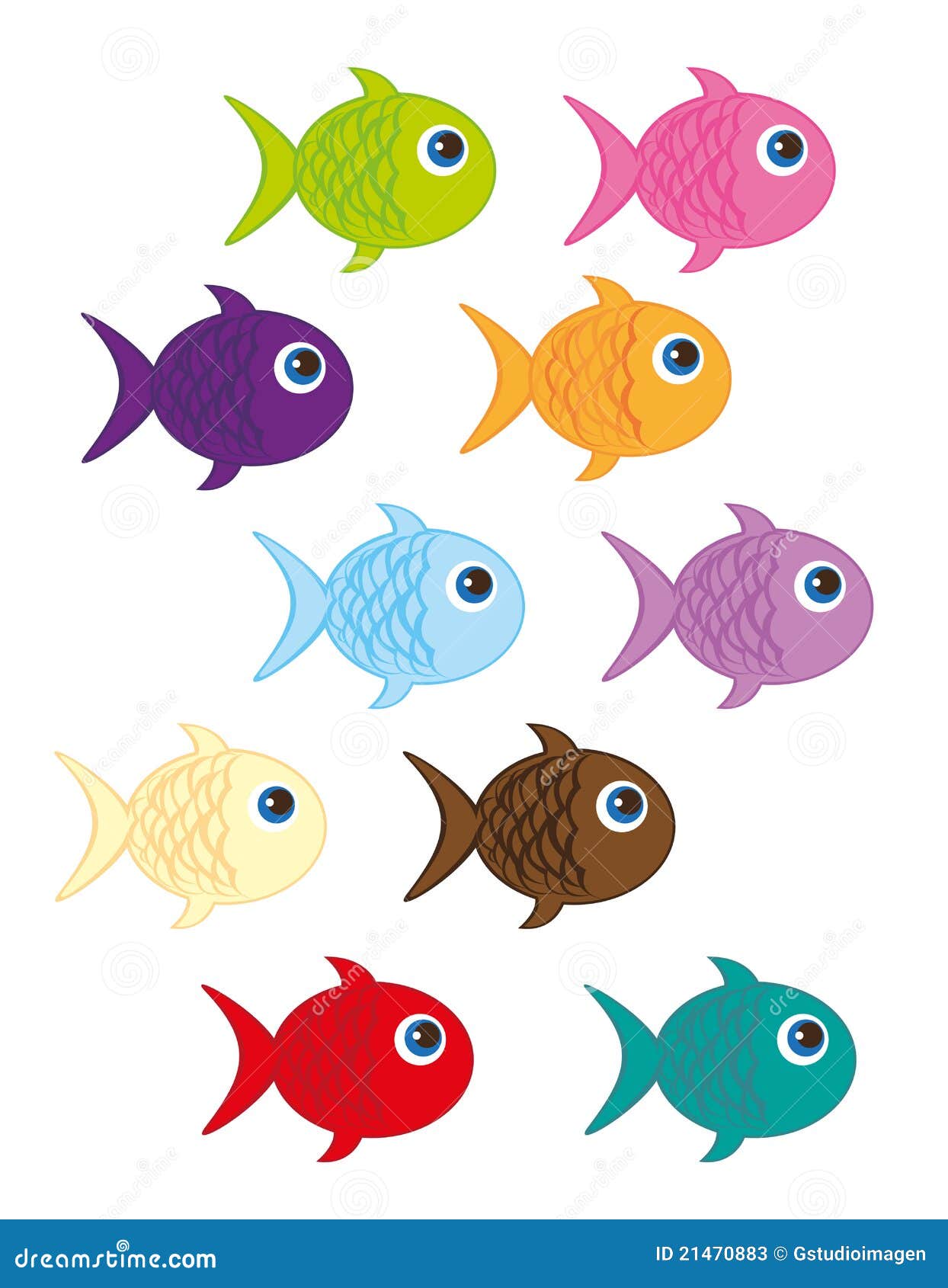 Dessin animé de poissons illustration de vecteur. Illustration du ...