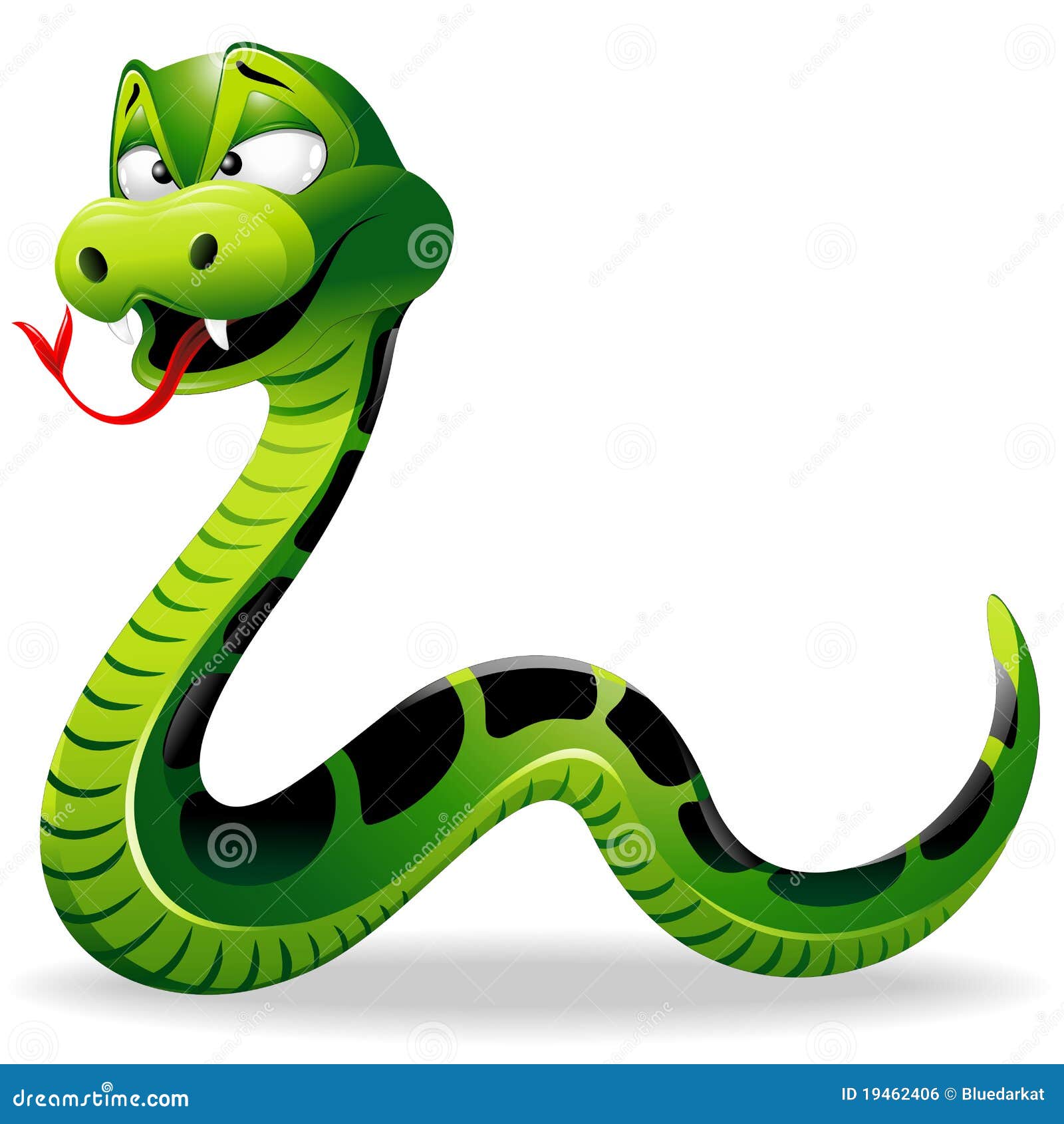 Dessin Animé De Serpent Vert Illustration de Vecteur - Illustration du ...