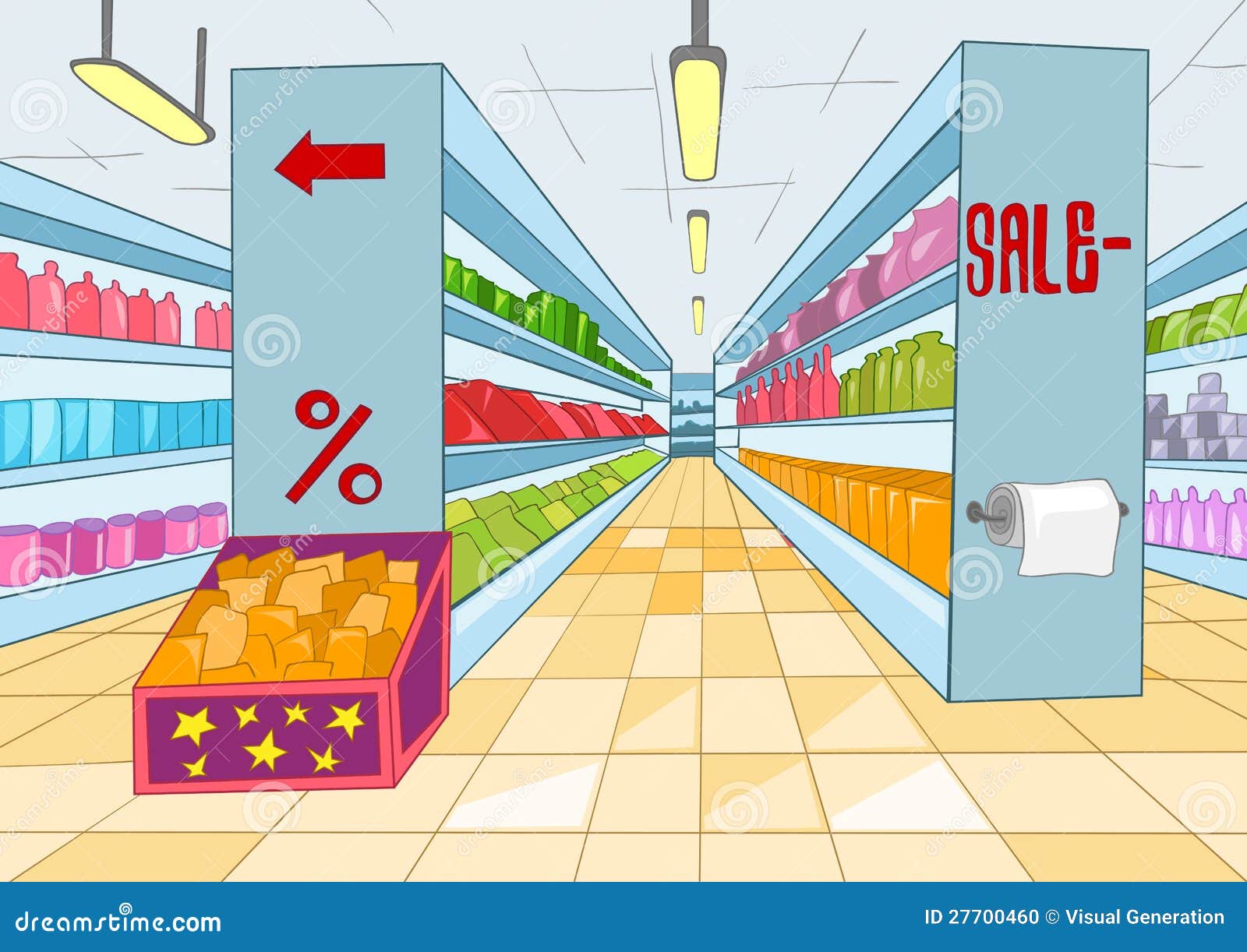 Dessin Animé De Bâtiment De Supermarché