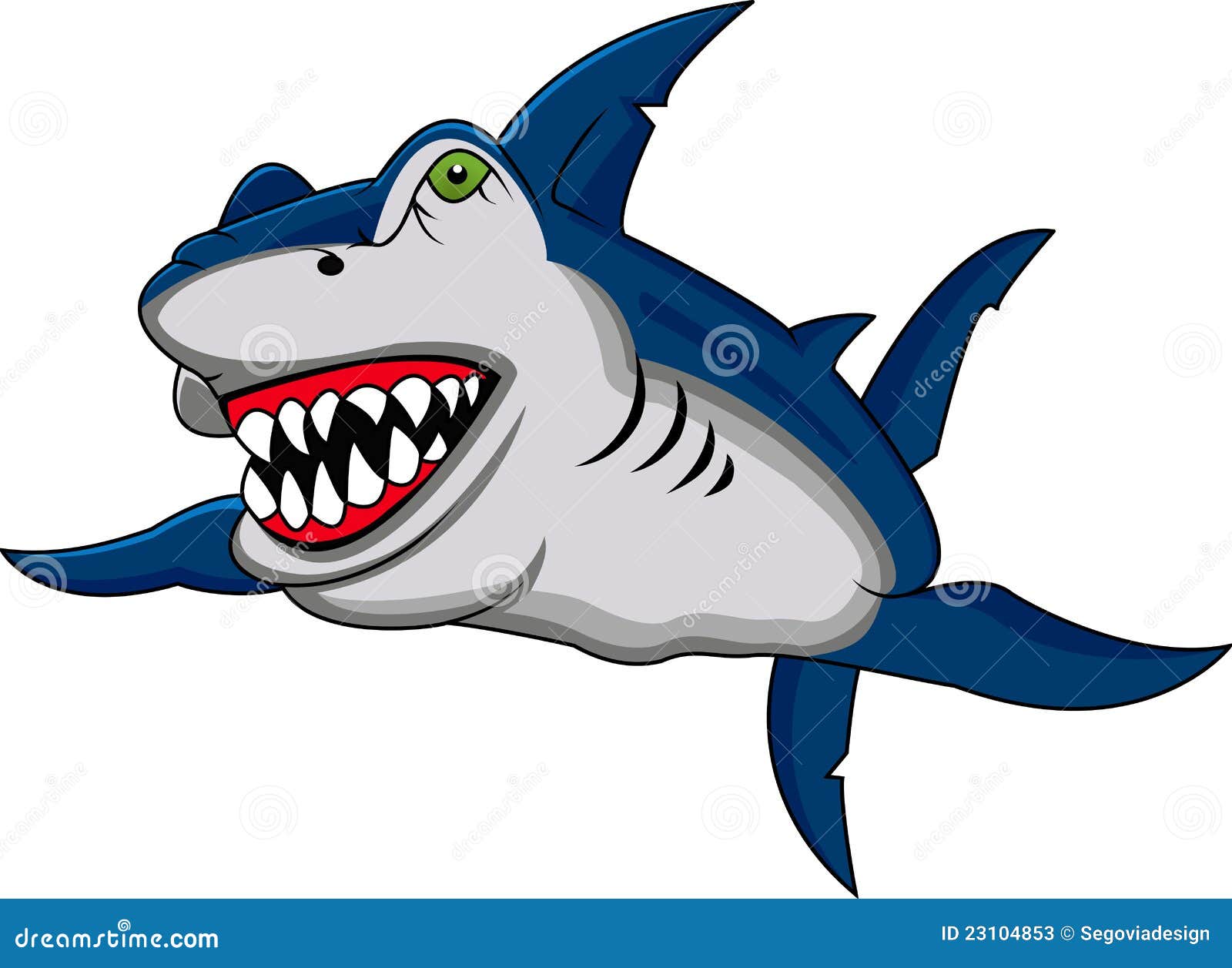 Dessin Animé Drôle De Requin Illustration de Vecteur - Illustration of ...