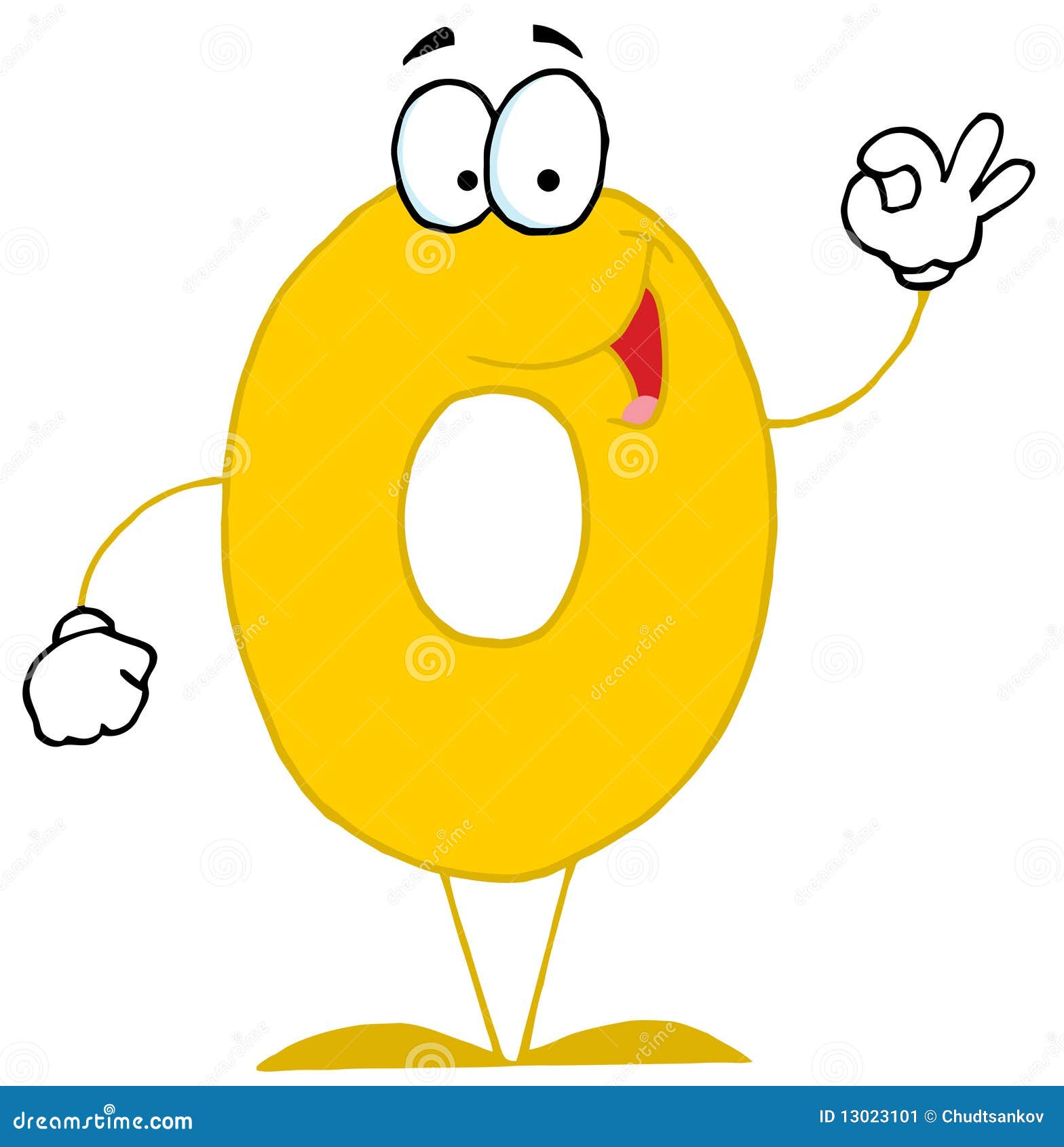 Dessin Animé Drôle Numbers-0 Illustration de Vecteur - Illustration du ...