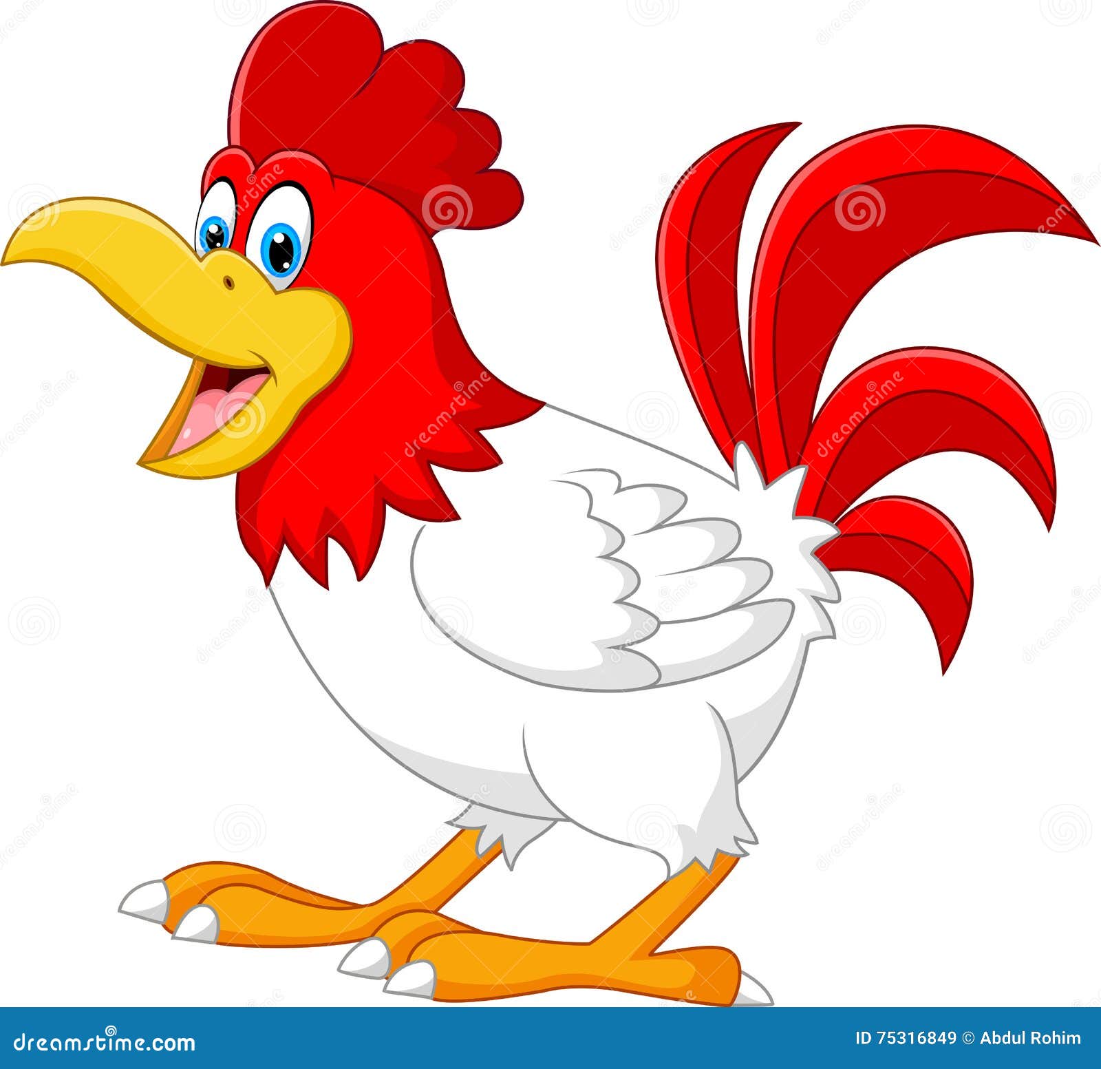 Dessin Animé Heureux De Coq Illustration de Vecteur - Illustration of ...