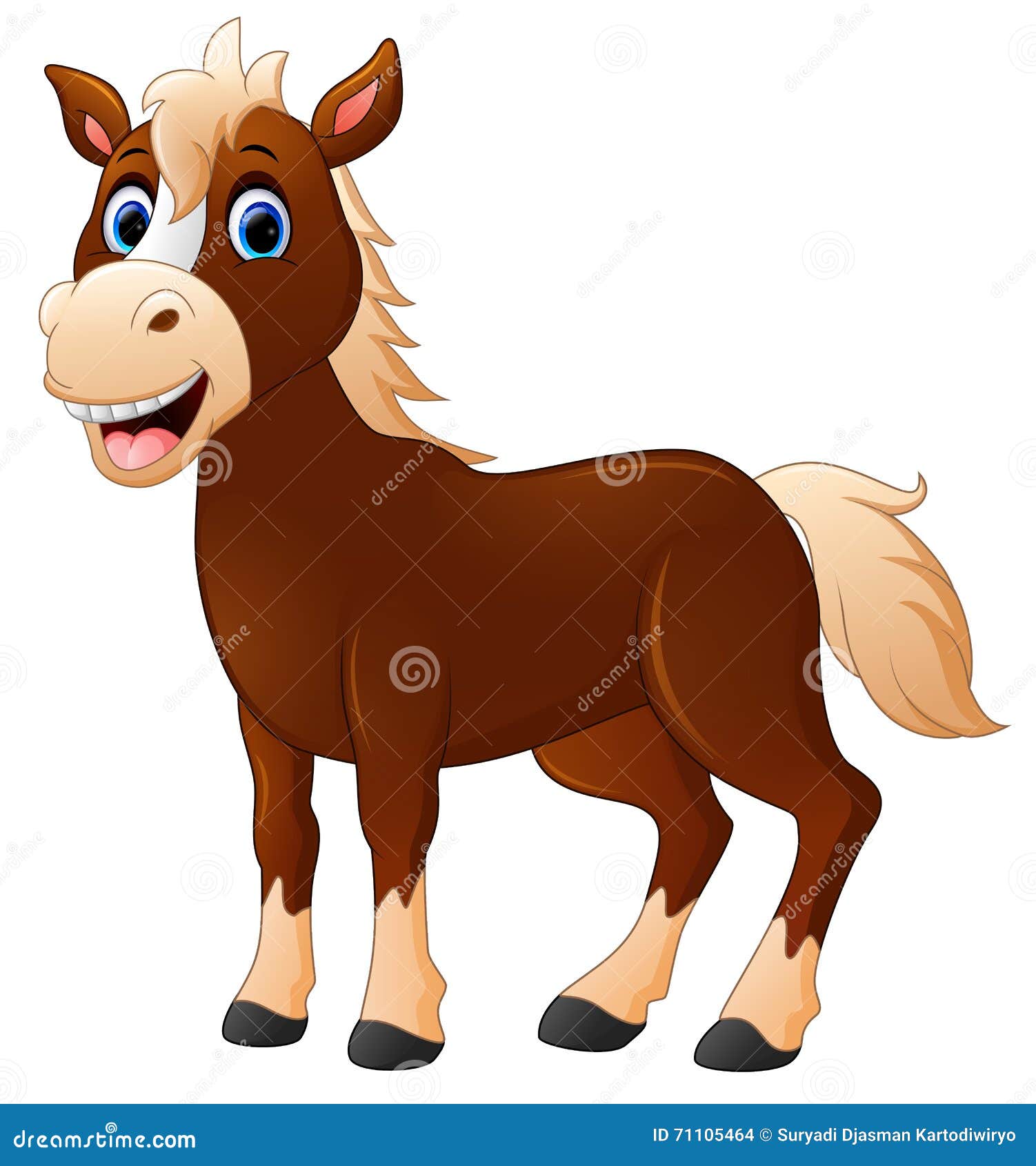 Dessin Animé Mignon De Cheval Illustration de Vecteur - Illustration du ...