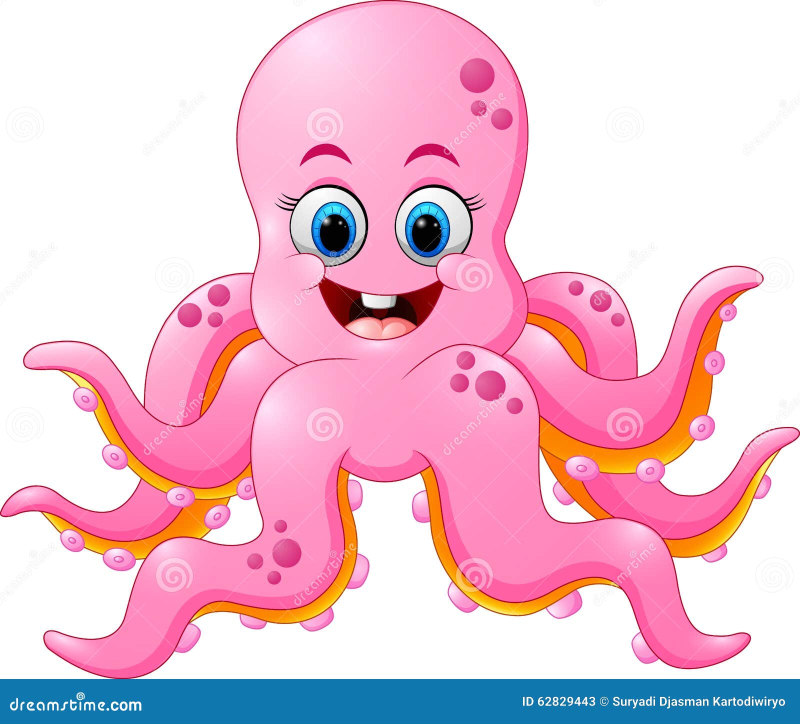 Dessin Animé Mignon De Poulpe Illustration de Vecteur - Illustration du ...