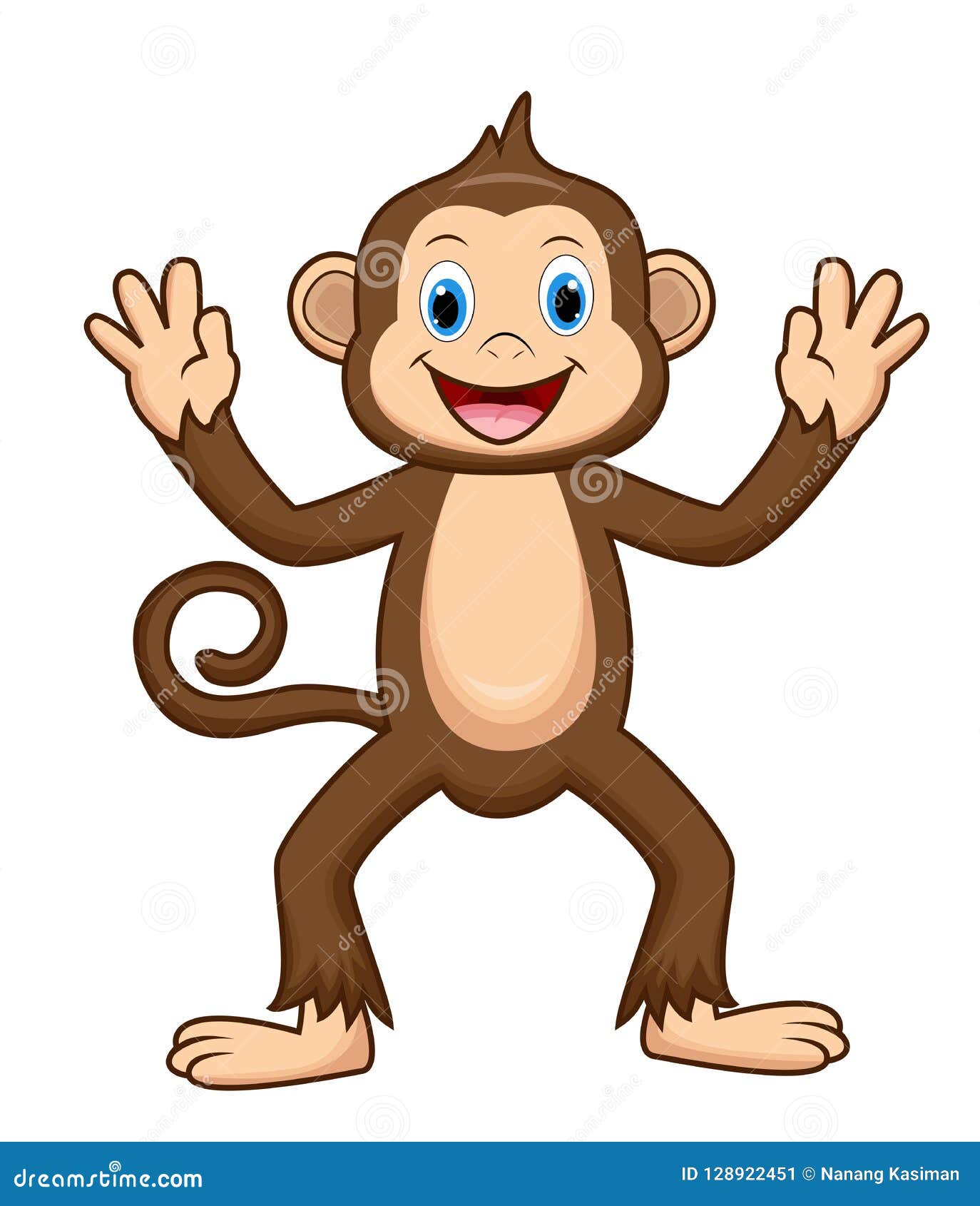 Dessin Animé Mignon De Singe Illustration de Vecteur - Illustration of ...