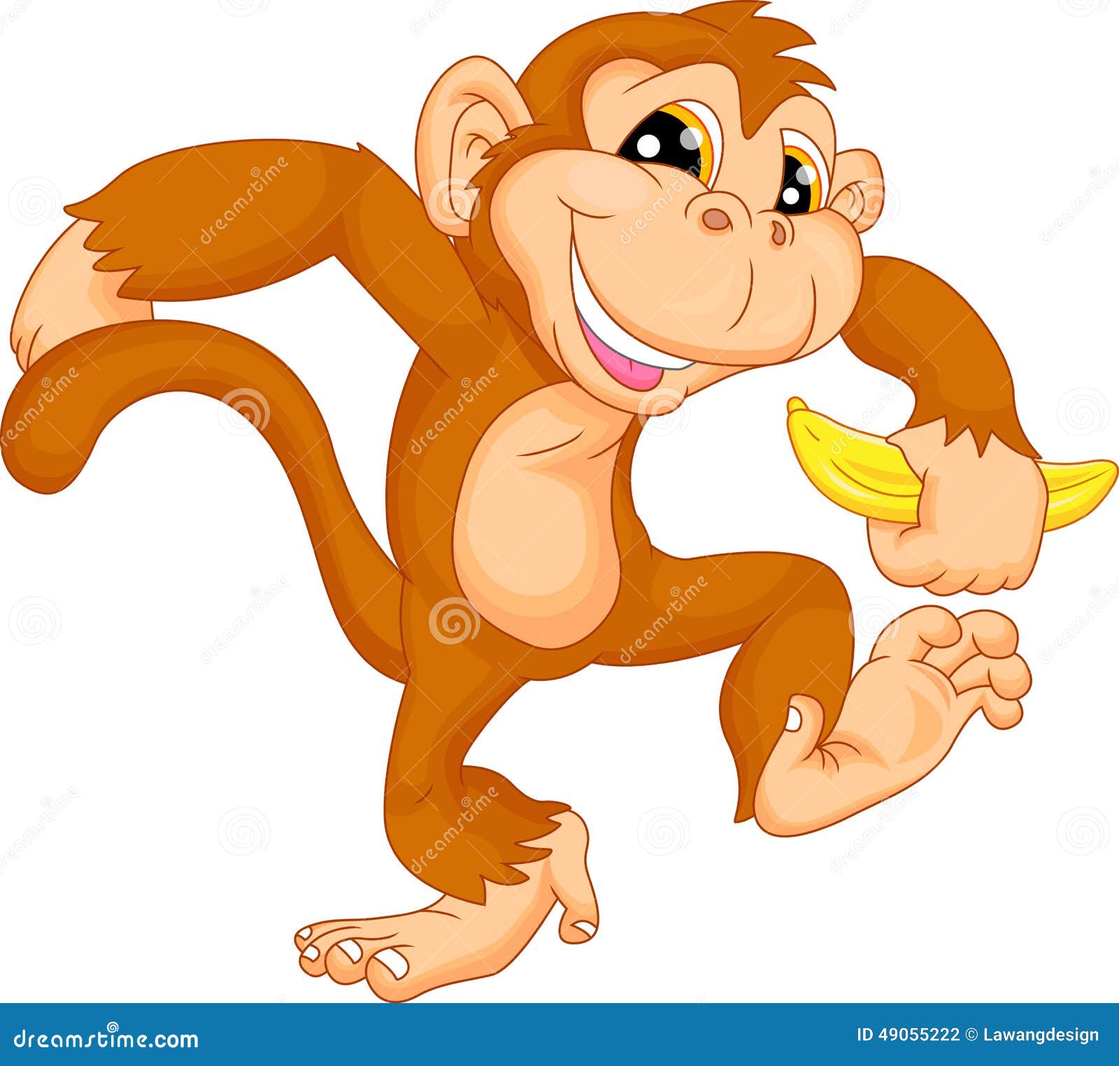 Dessin Animé Mignon De Singe Illustration de Vecteur - Illustration du ...