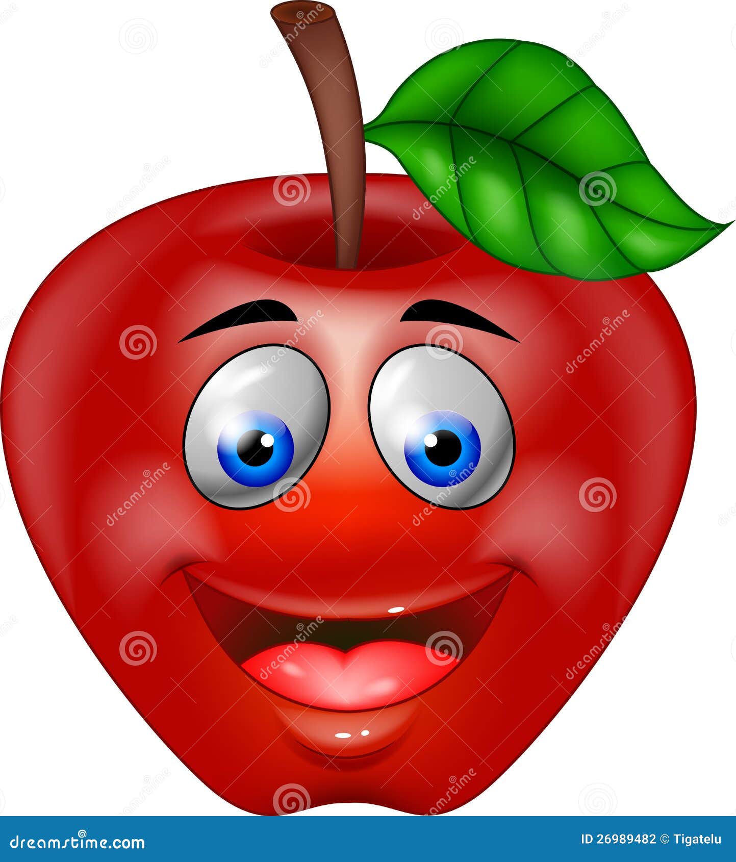 Dessin Animé Rouge De Pomme Illustration de Vecteur - Illustration du ...