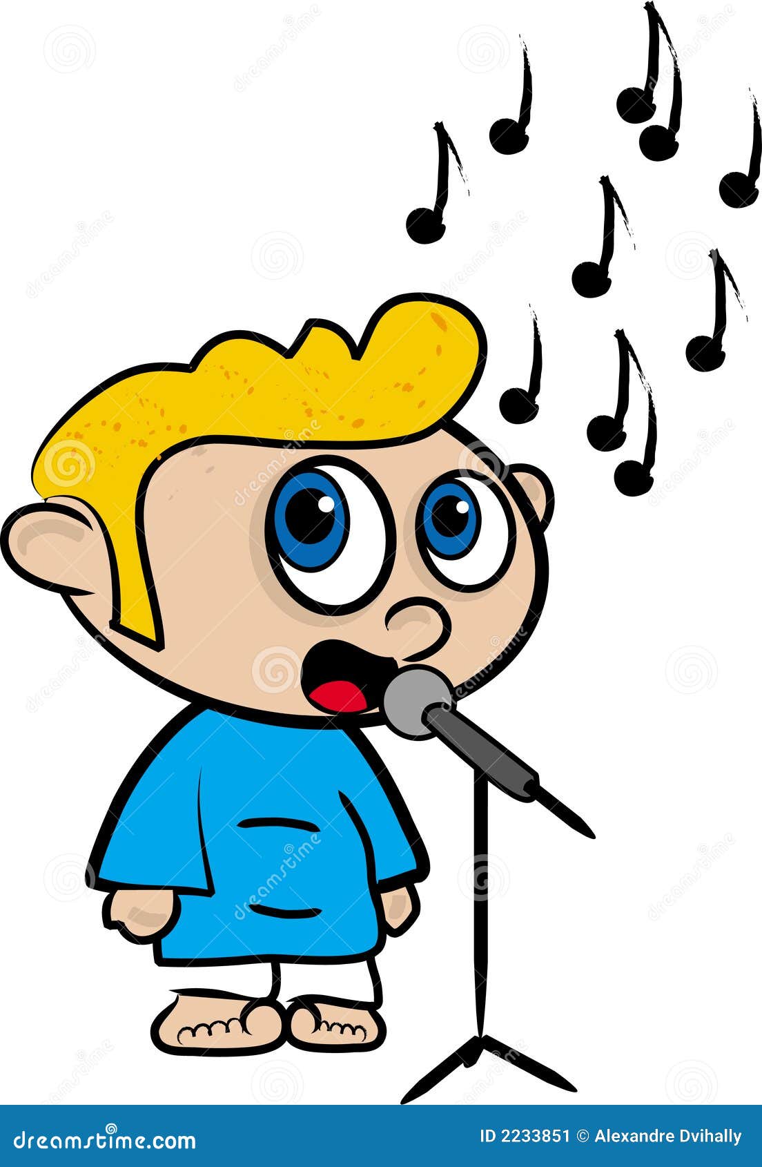 Dessin Animé D'un Garçon Qui Chante Image stock - Image: 2233851