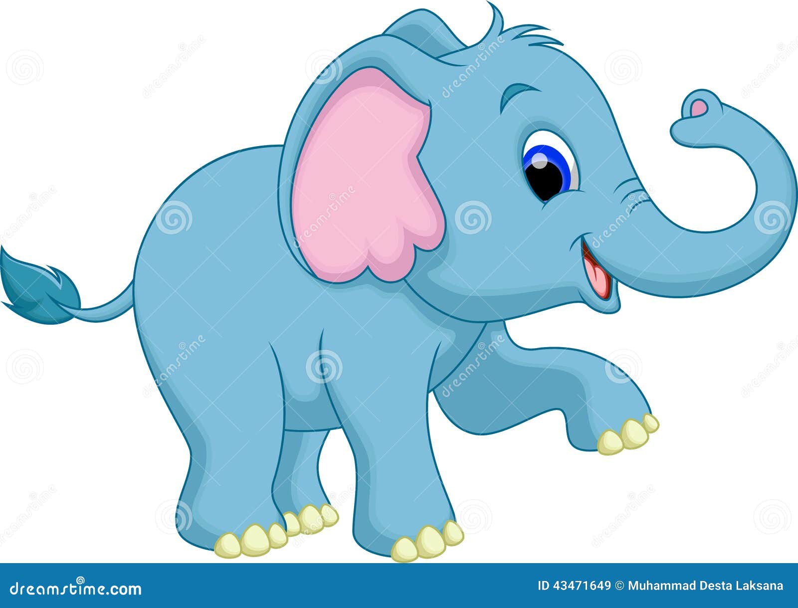 Dessin Animé Mignon D'éléphant Illustration Stock - Image: 43471649