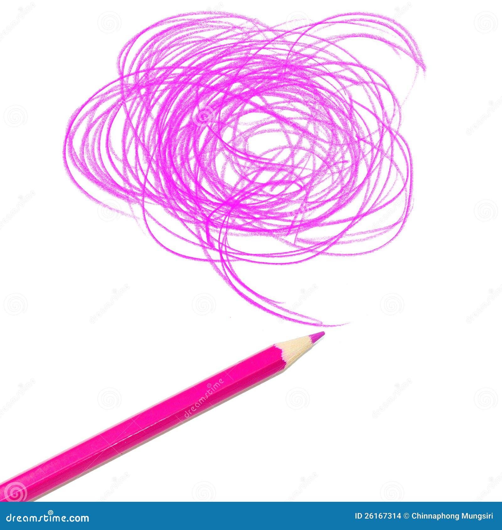 Dessin Au Crayon Coloré Par Rose Photo stock - Image du éducation ...