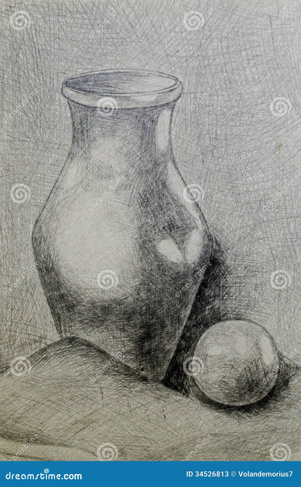 Dessin Au Crayon D'un Broc Et D'une Cuvette Illustration Stock ...