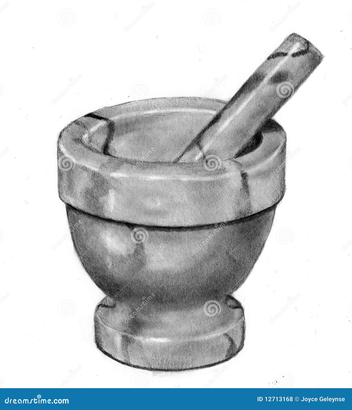 Dessin Au Crayon De Mortier Et De Pilon Illustration Stock ...