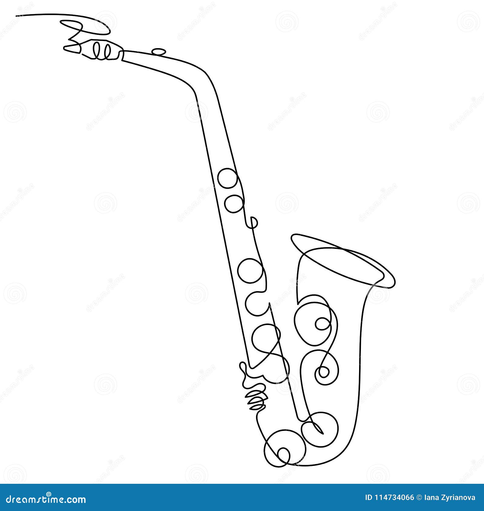 Dessin Au Trait Continu De Saxophone A Isolé L'art De Vecteur ... Dessin Au Trait Continu De Saxophone A Isolé L'art De Vecteur ...