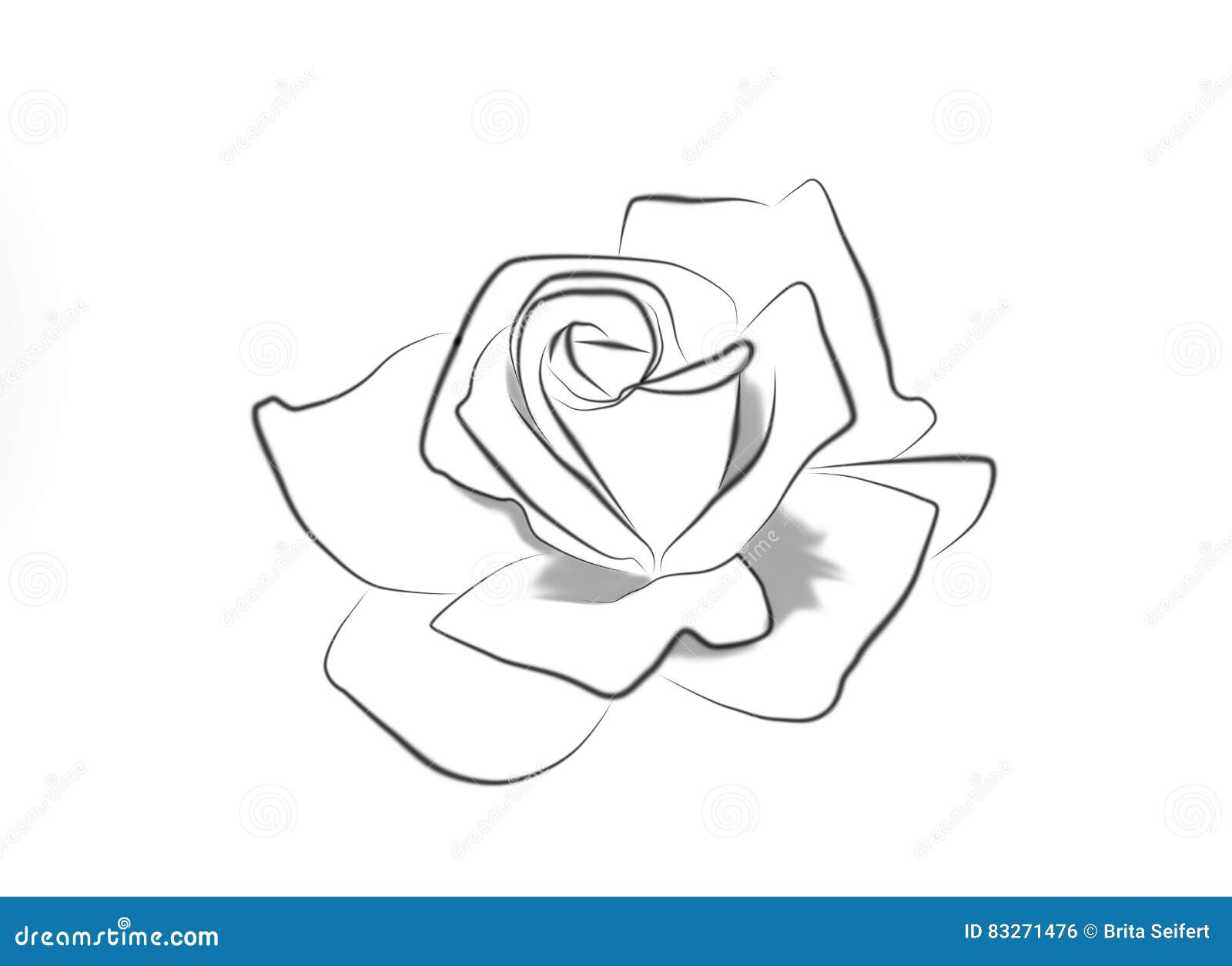 Dessin au trait d'une rose illustration stock. Illustration of ...